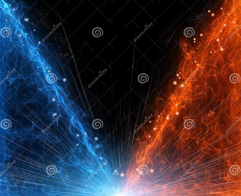 Hot and cold fire clash stock photo. Image of energy - 66479154