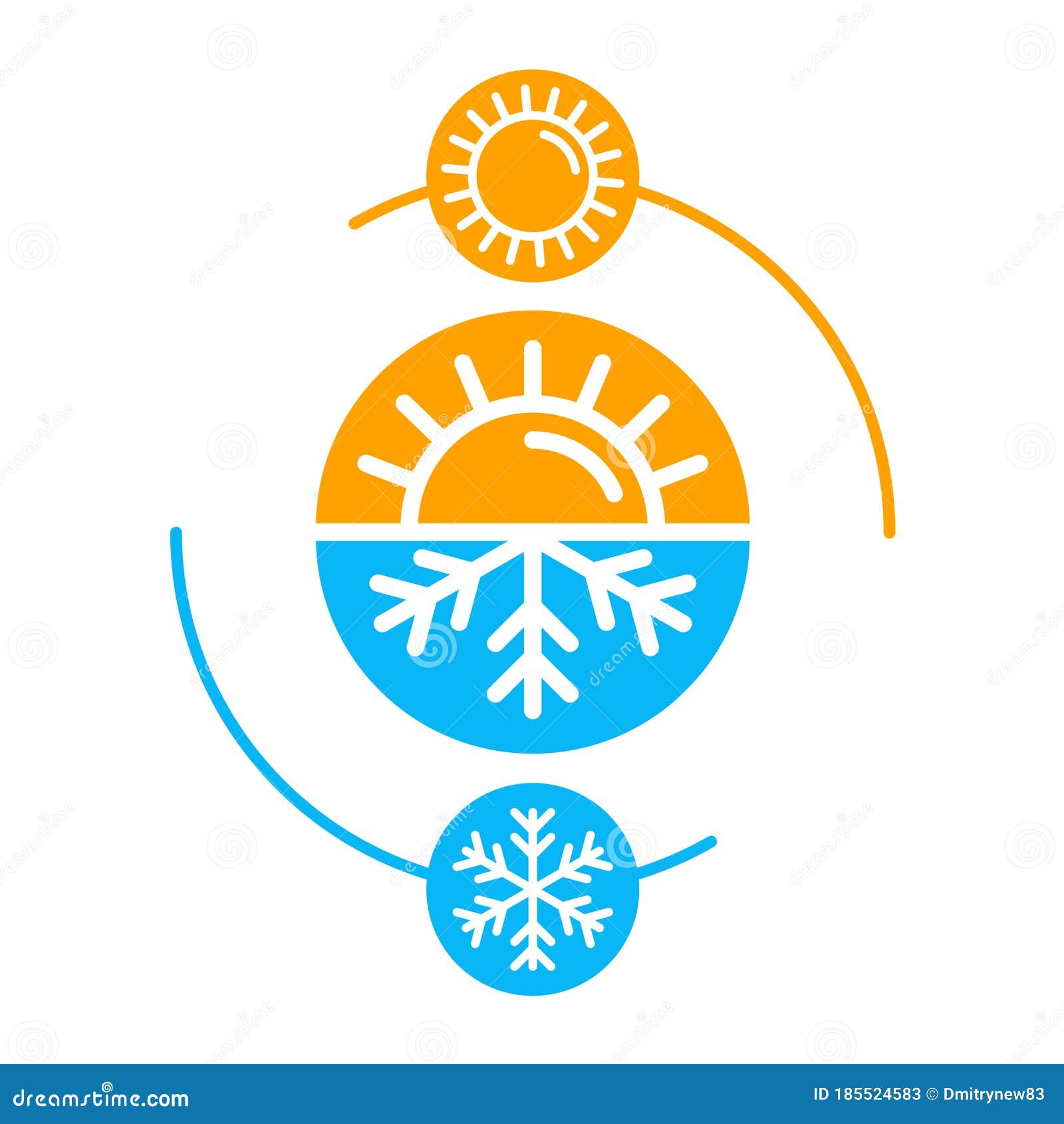 Climat Change Icon - Sun and Snowlafke Stock Vector - Illustration of ...