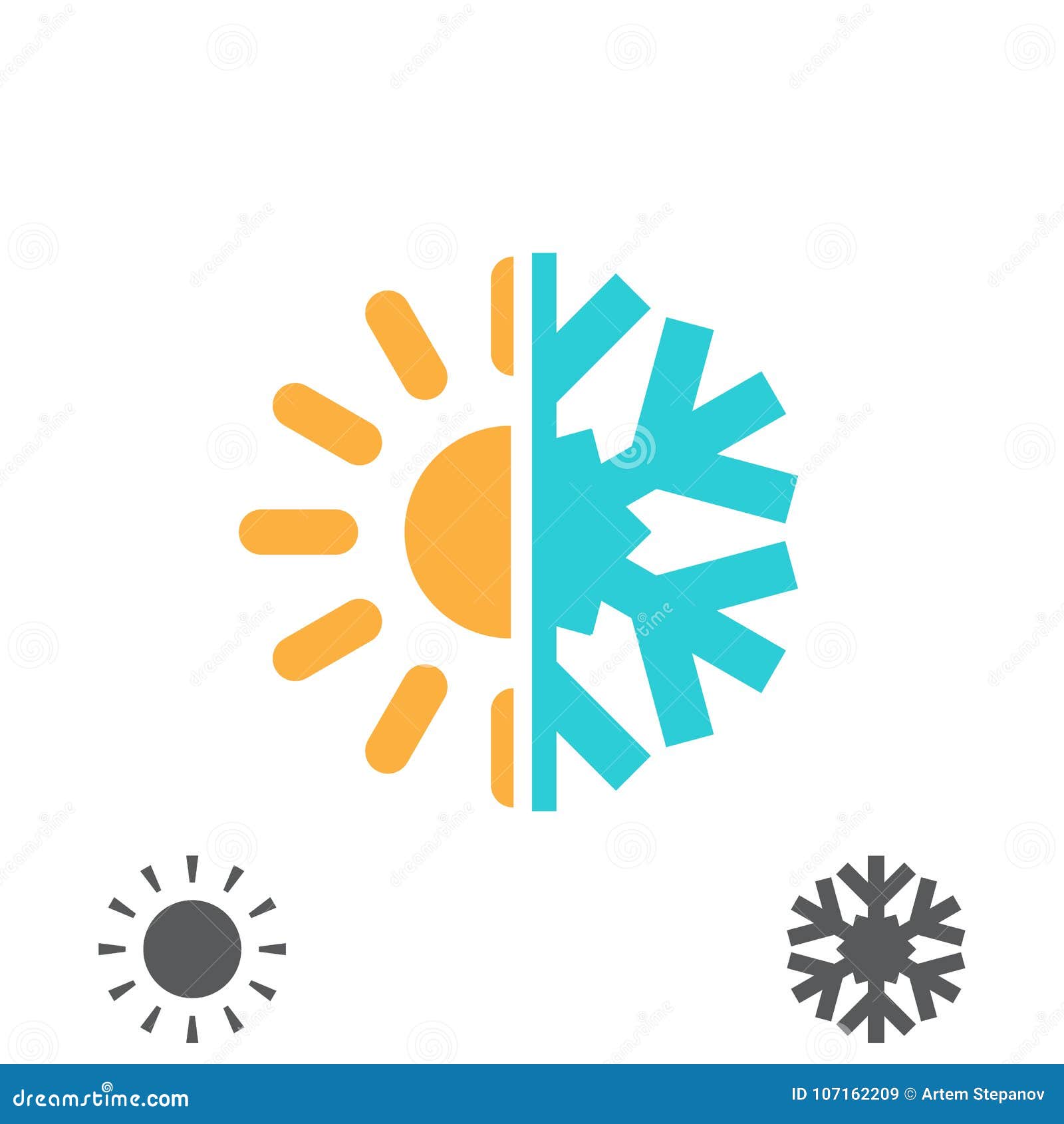 Hot and cold stock vector. Illustration of season, icon - 107162209