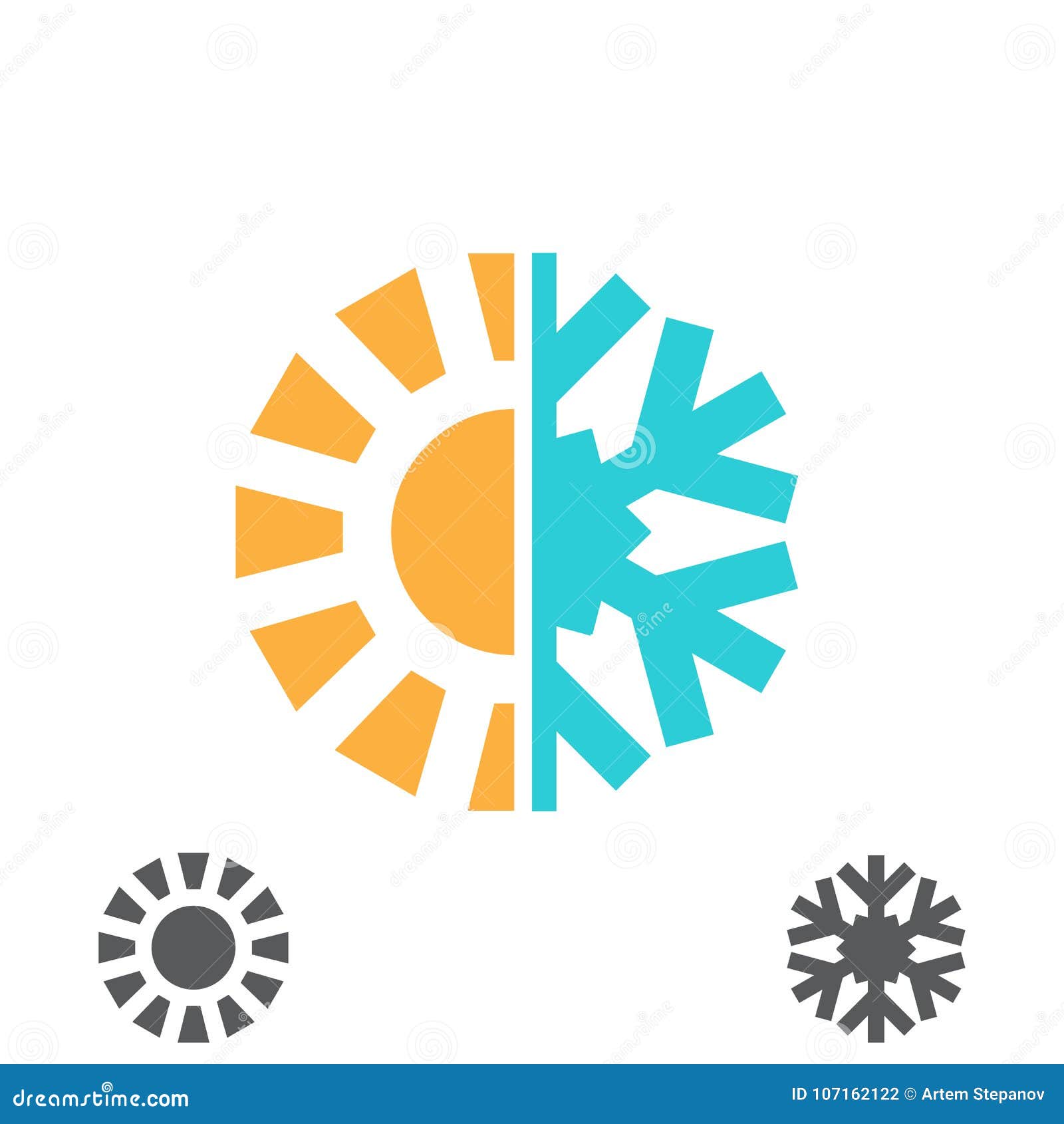 Hot and cold icon stock vector. Illustration of climate - 107162122