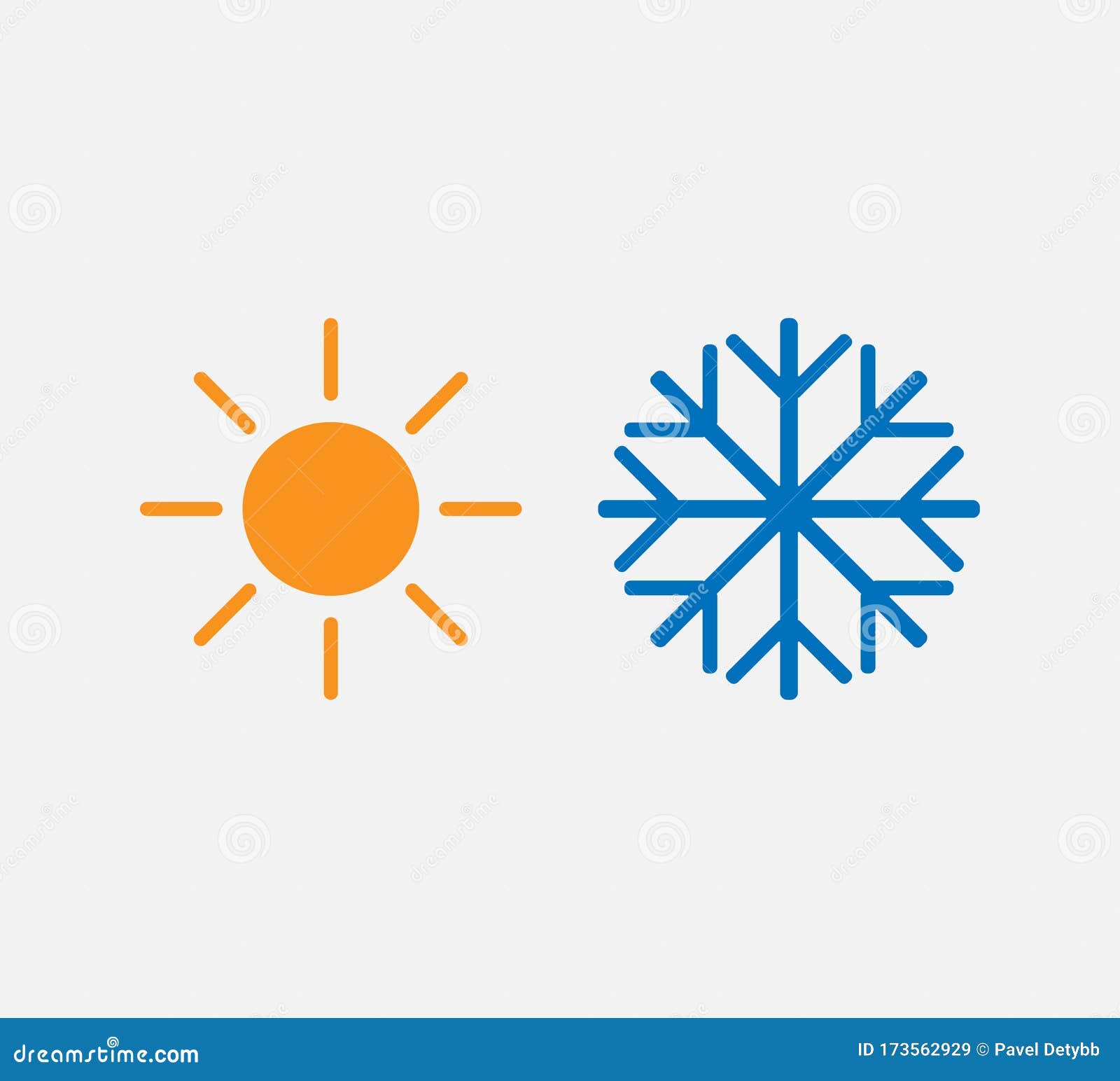 Hot And Cold Icon. Sun, Snowflake Symbol Royalty-Free Illustration ...