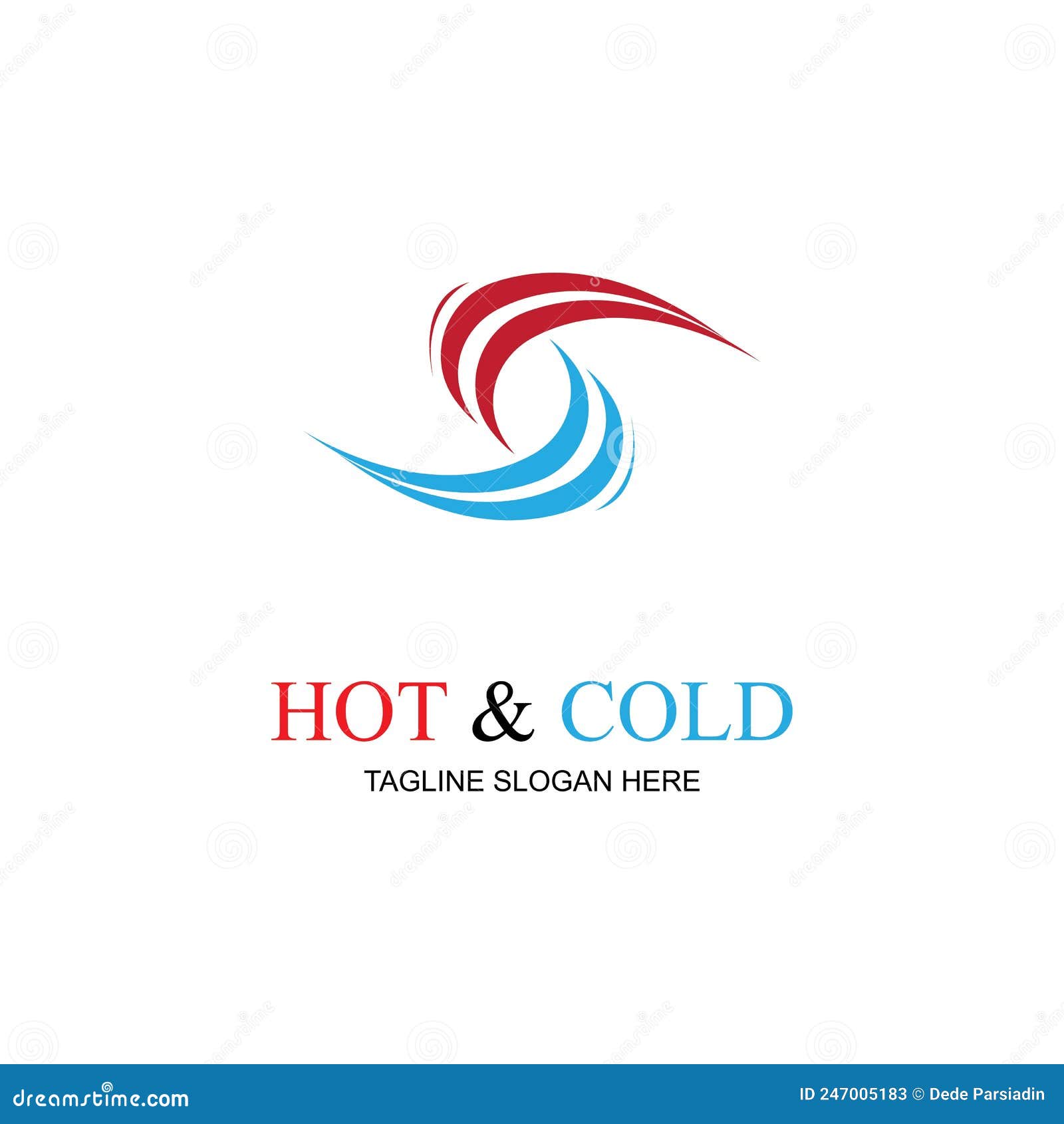 Hot and Cold Logo Illustration Design Template Stock Vector ...