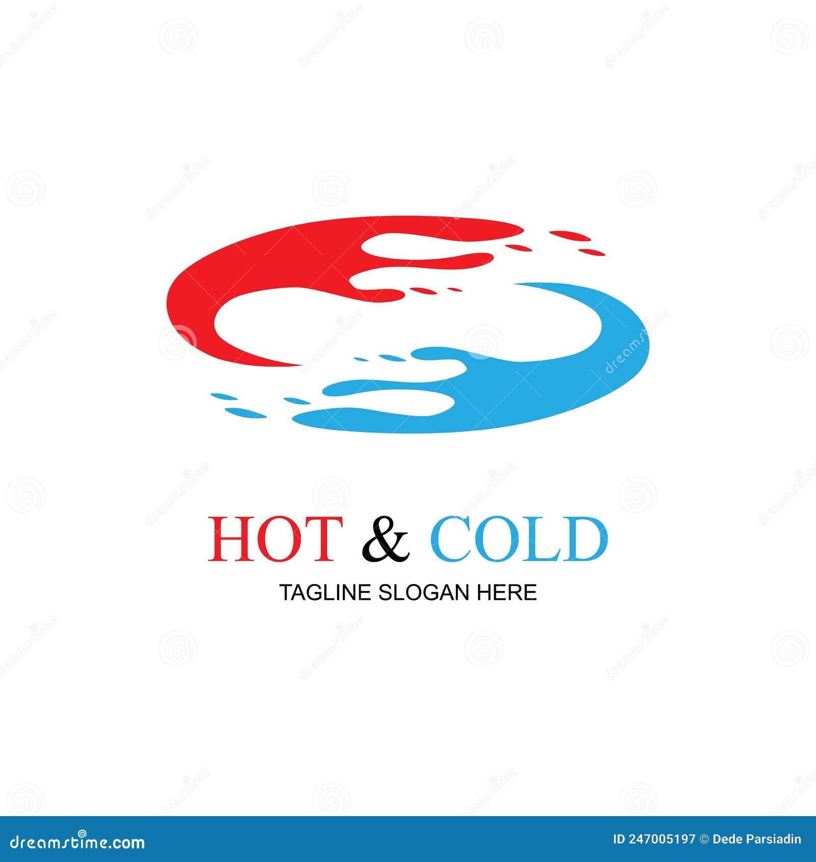 Hot and Cold Logo Illustration Design Template Stock Vector ...