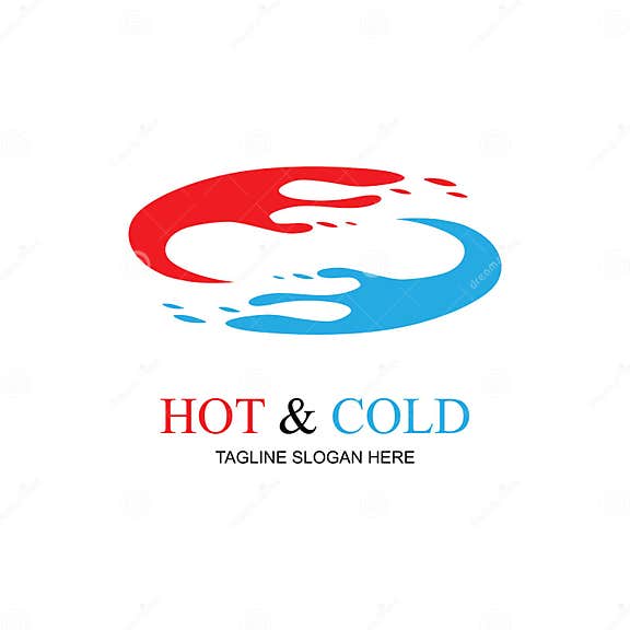 Hot and Cold Logo Illustration Design Template Stock Vector ...