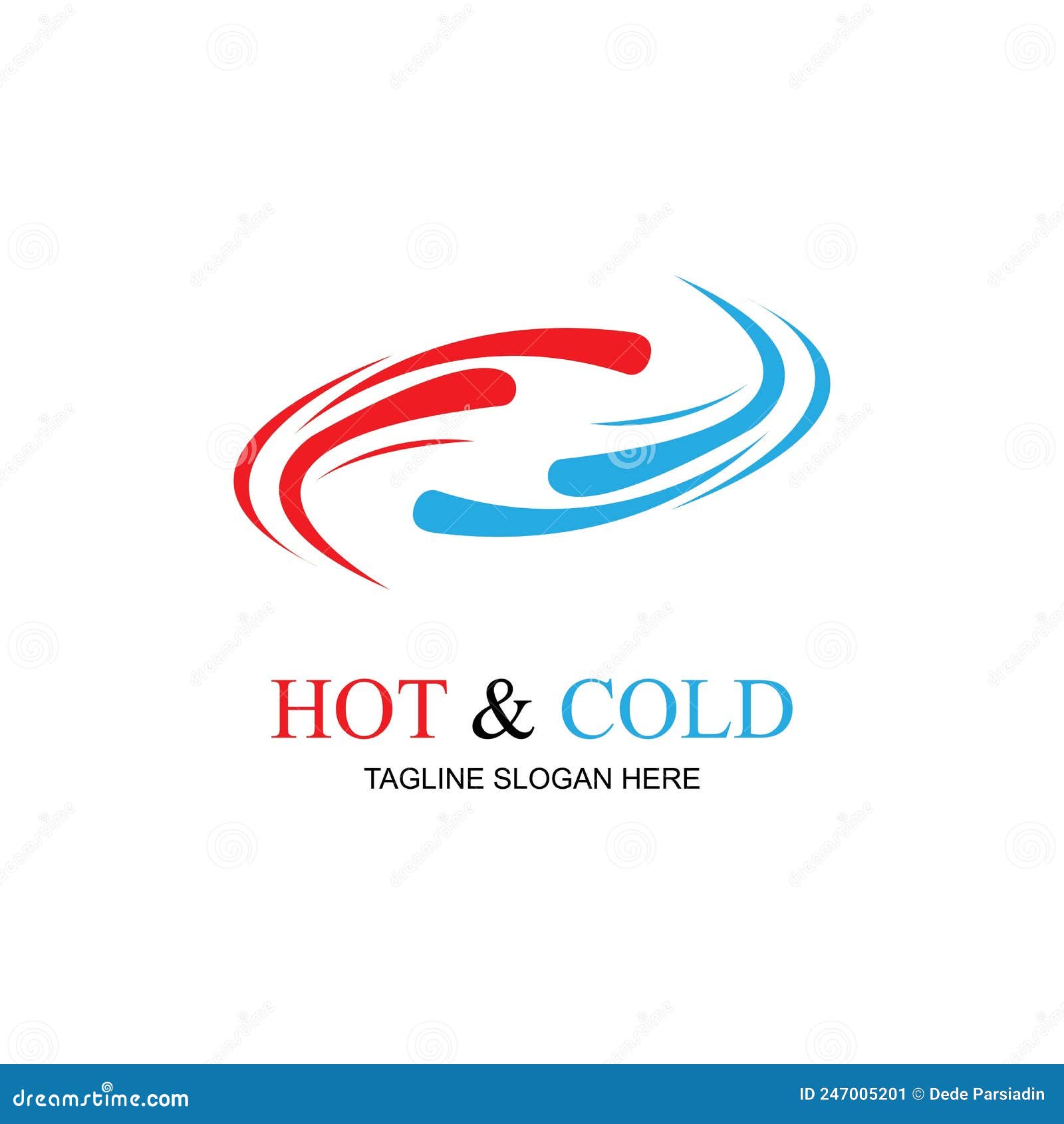 Hot and Cold Logo Illustration Design Template Stock Vector ...