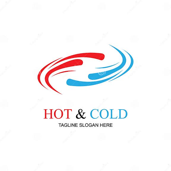 Hot and Cold Logo Illustration Design Template Stock Vector ...