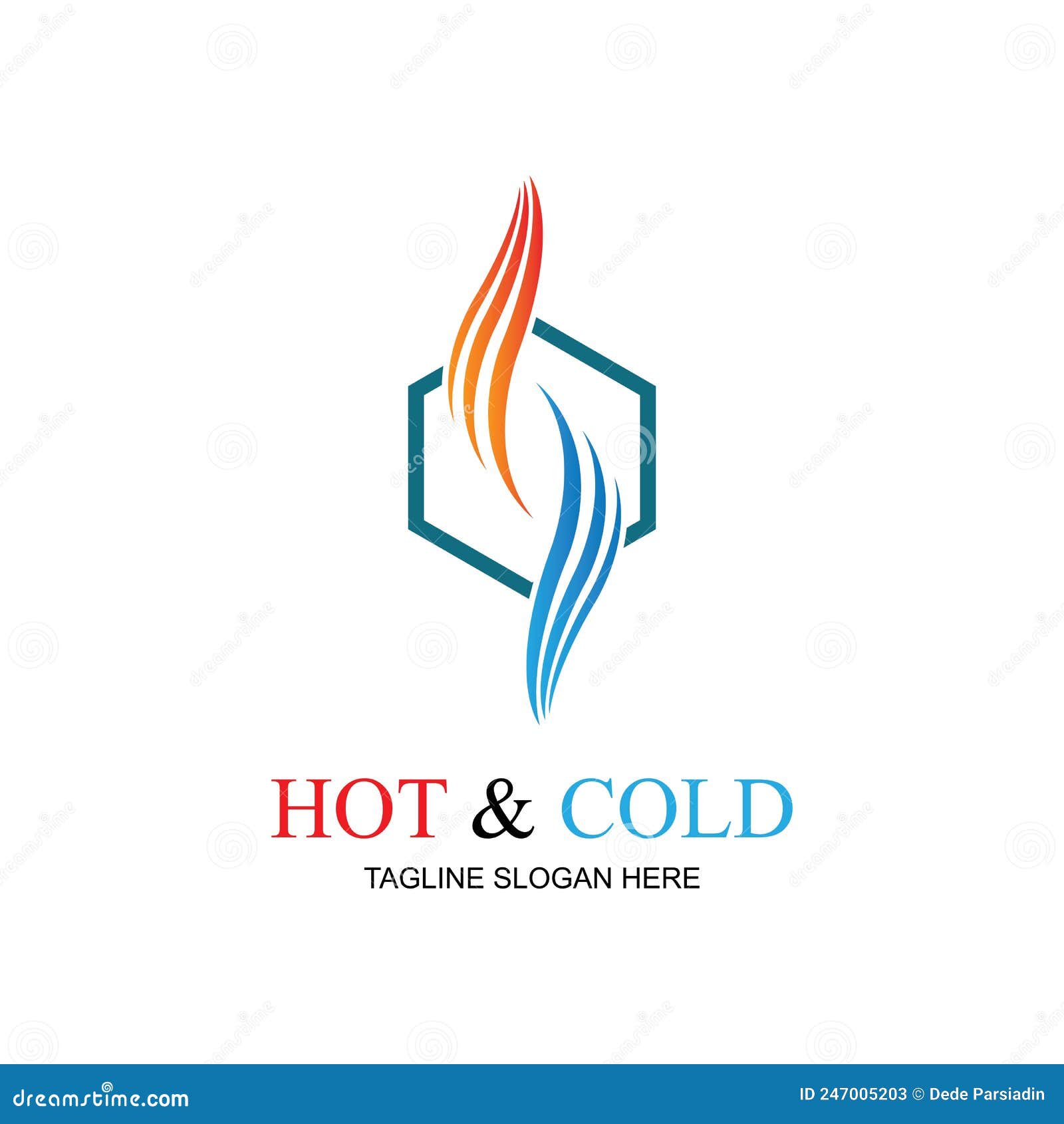 Hot and Cold Logo Illustration Design Template Stock Vector ...