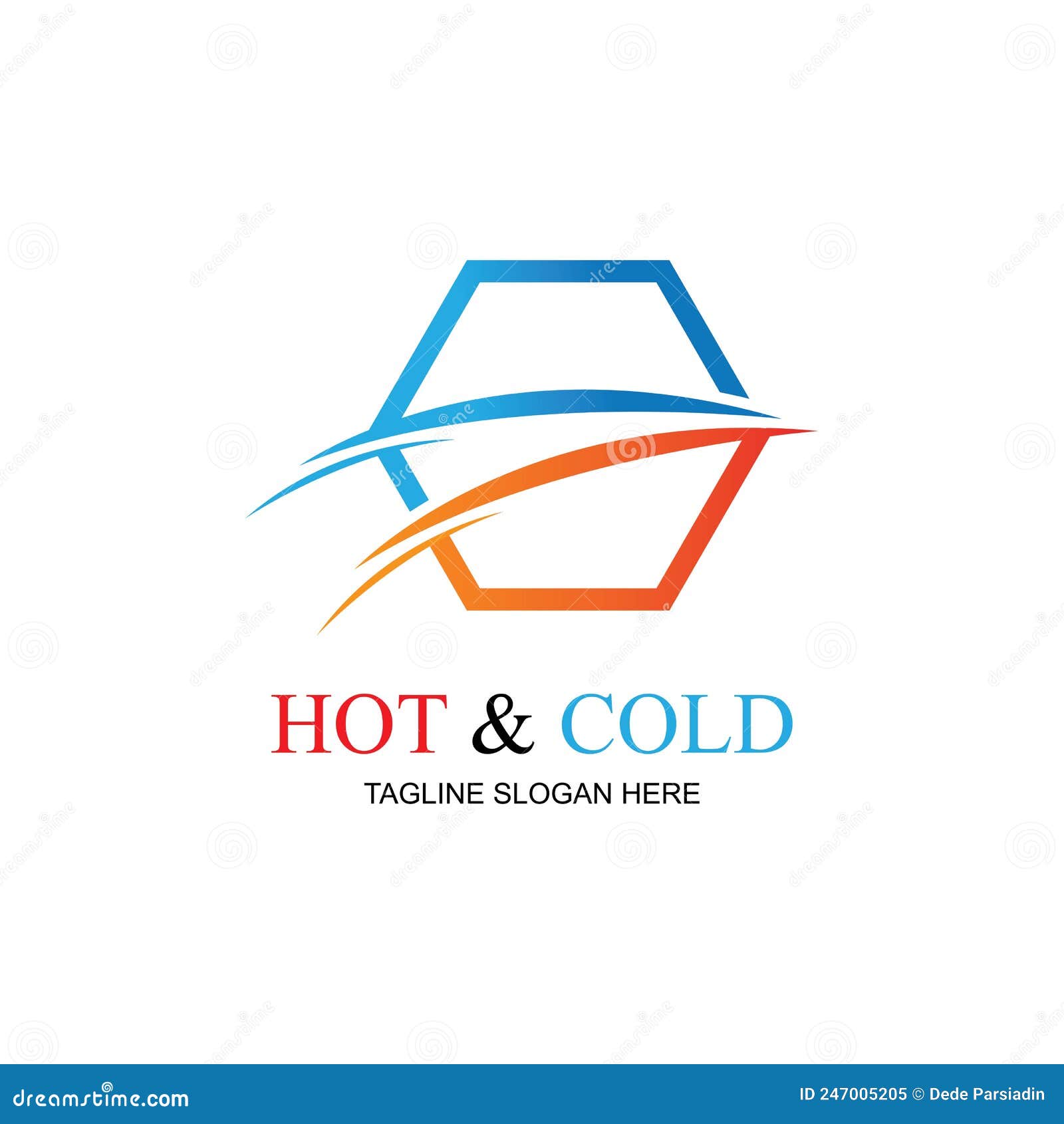 Hot and Cold Logo Illustration Design Template Stock Vector ...
