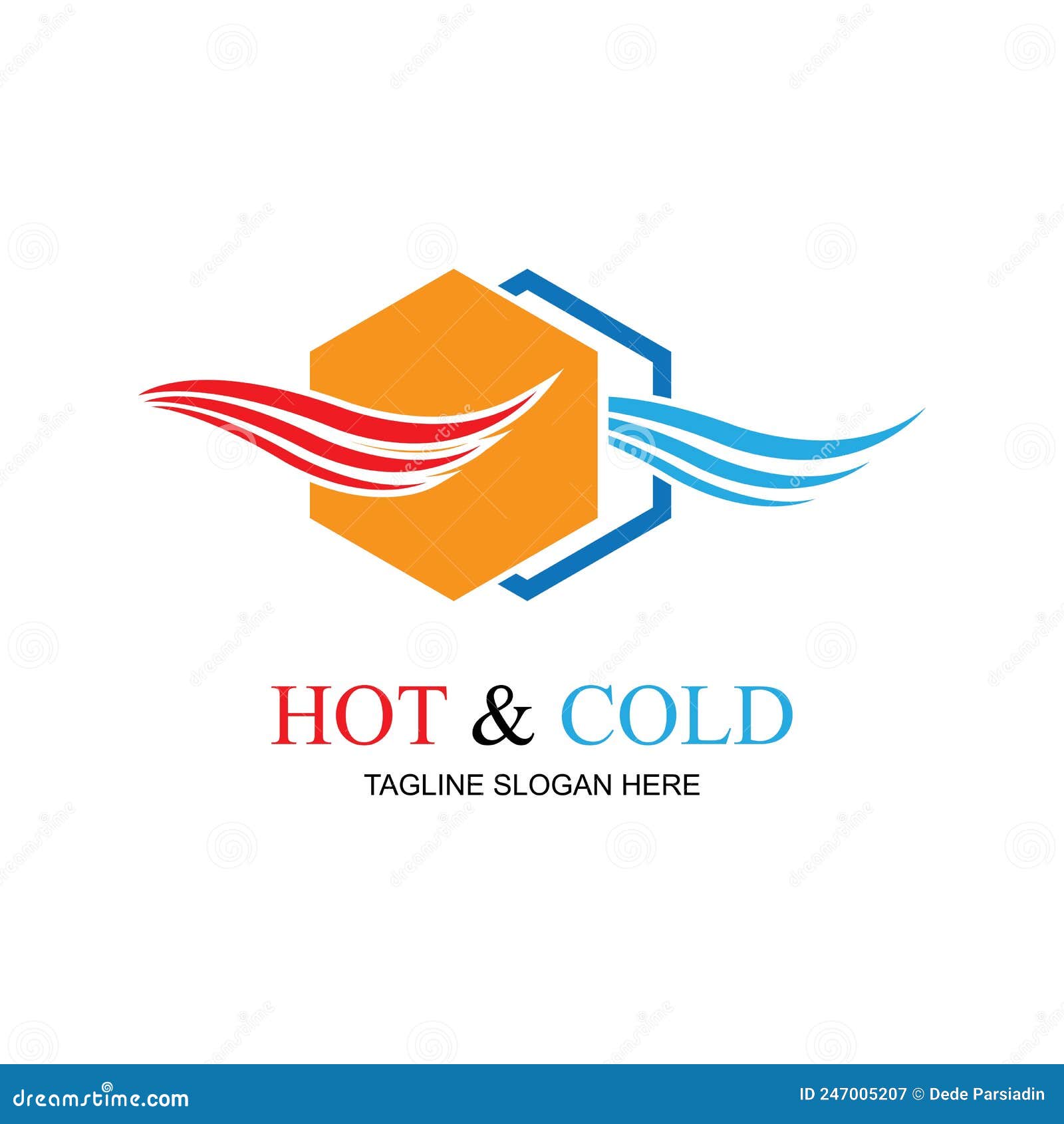 Hot and Cold Logo Illustration Design Template Stock Vector ...