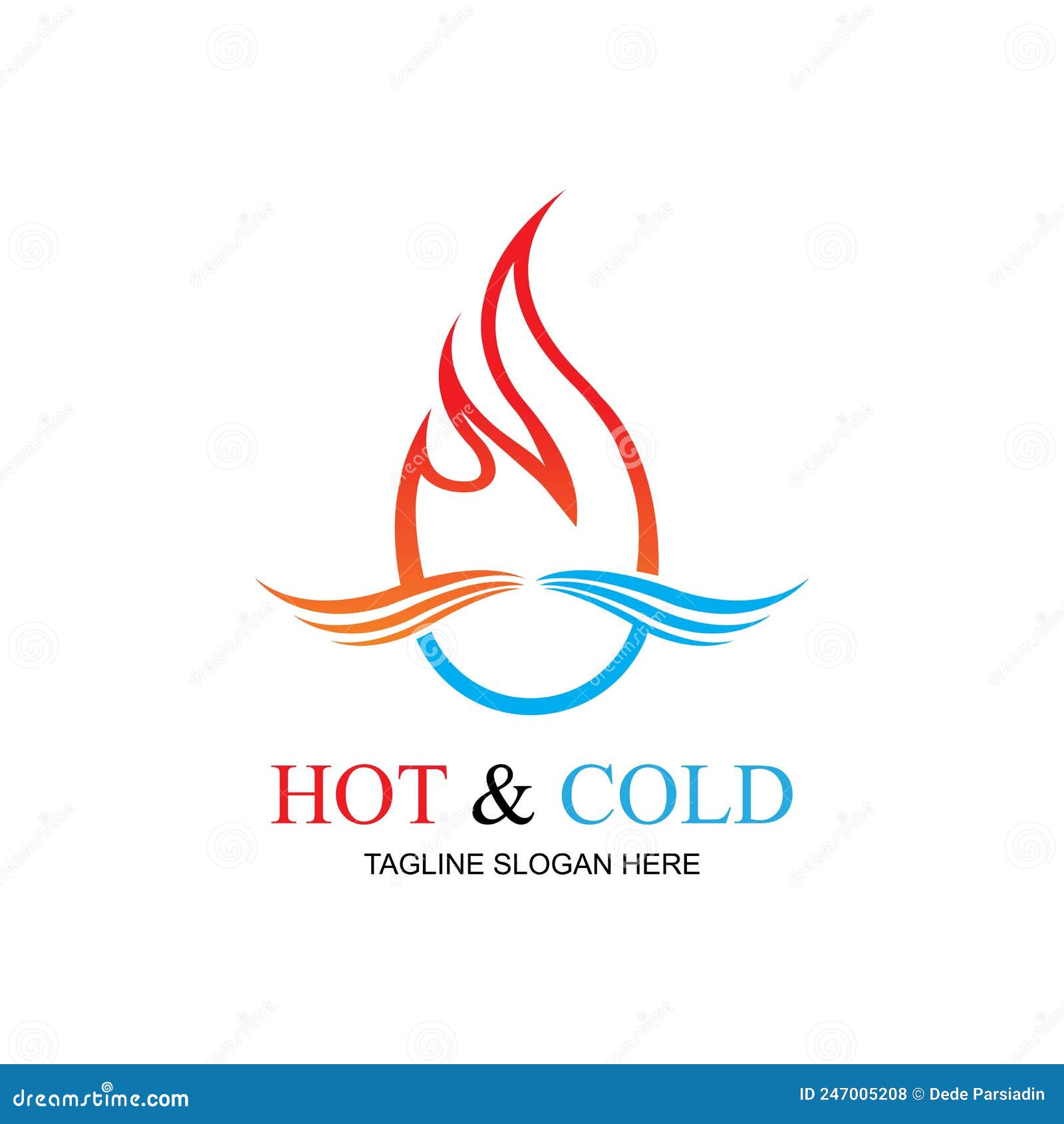 Hot and Cold Logo Illustration Design Template Stock Vector ...