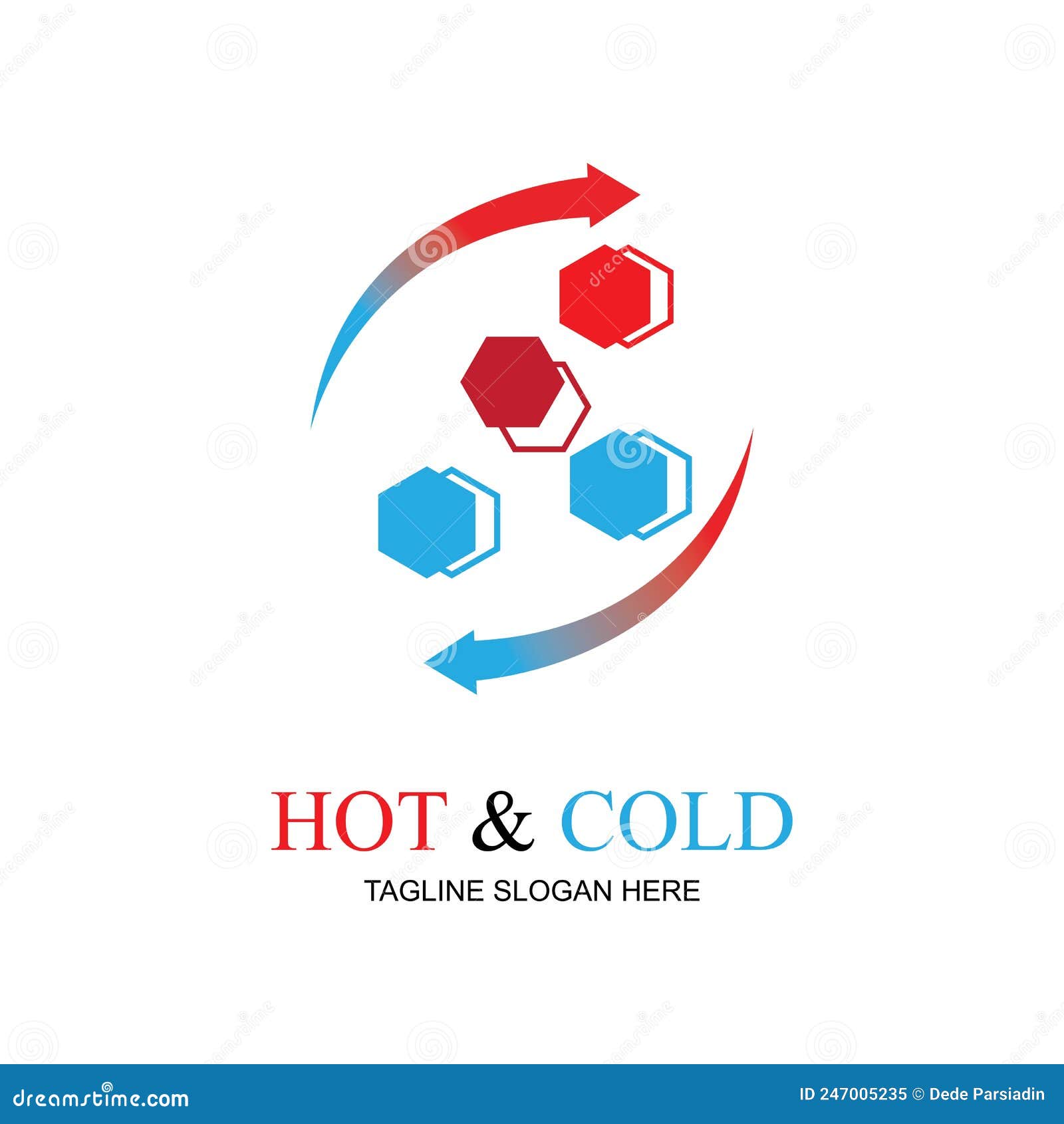 Hot and Cold Logo Illustration Design Template Stock Vector ...