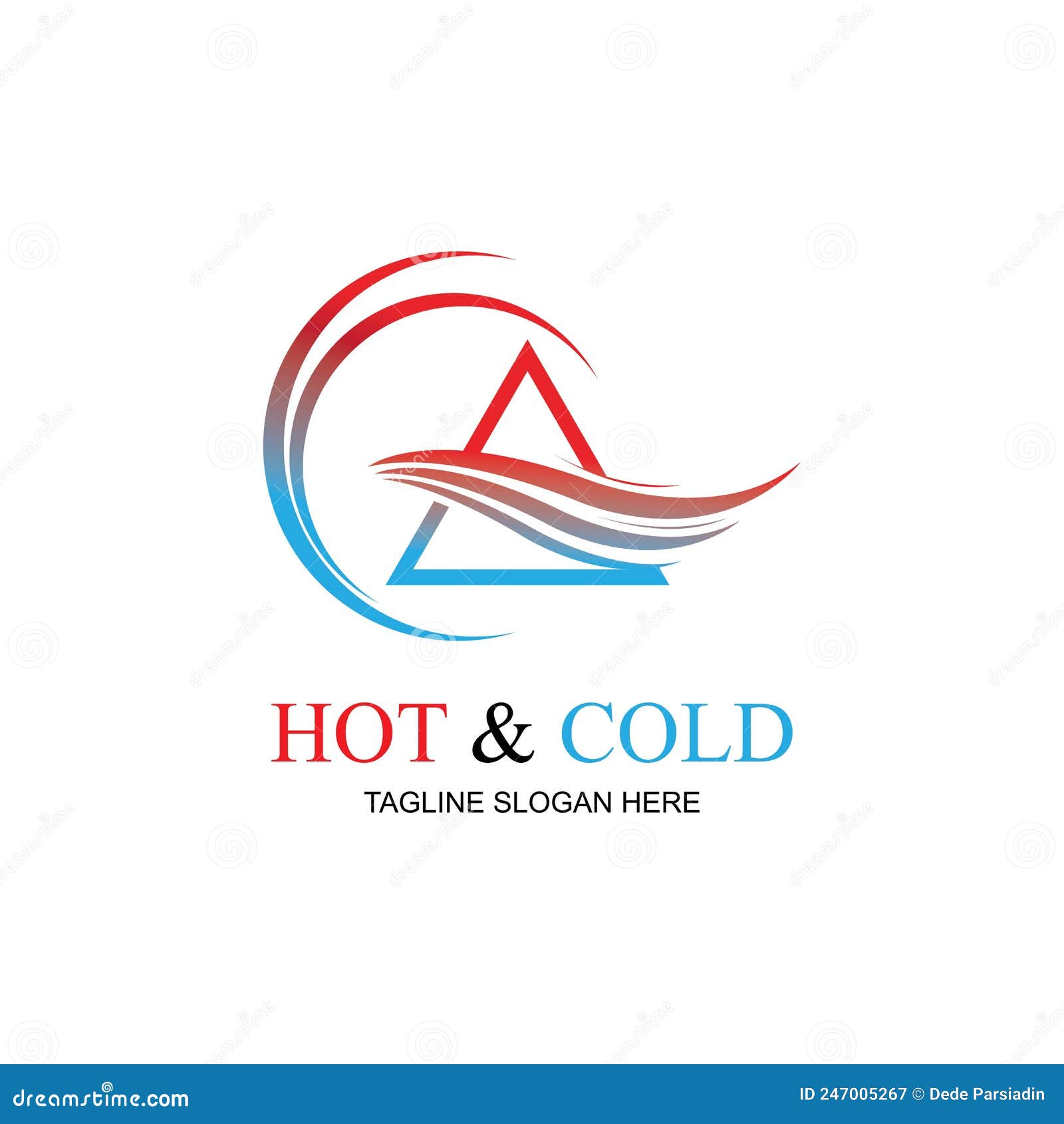 Hot and Cold Logo Illustration Design Template Stock Vector ...