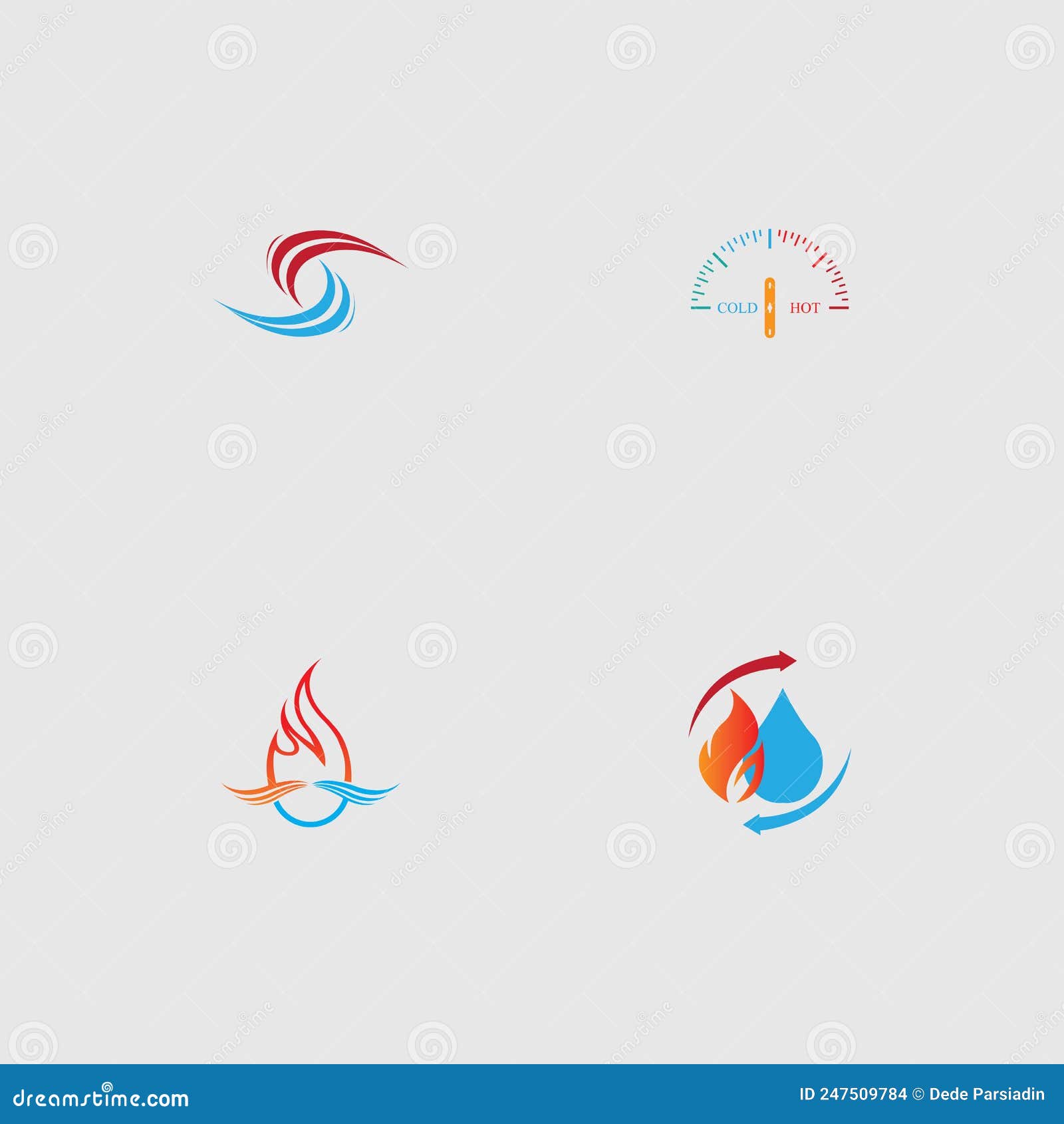 Hot and Cold Logo Illustration Design Template Stock Vector ...