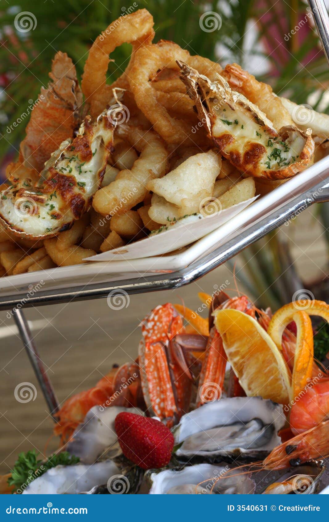 Hot and Cold Seafood Platter Stock Image - Image of crumbed, cold: 3540631