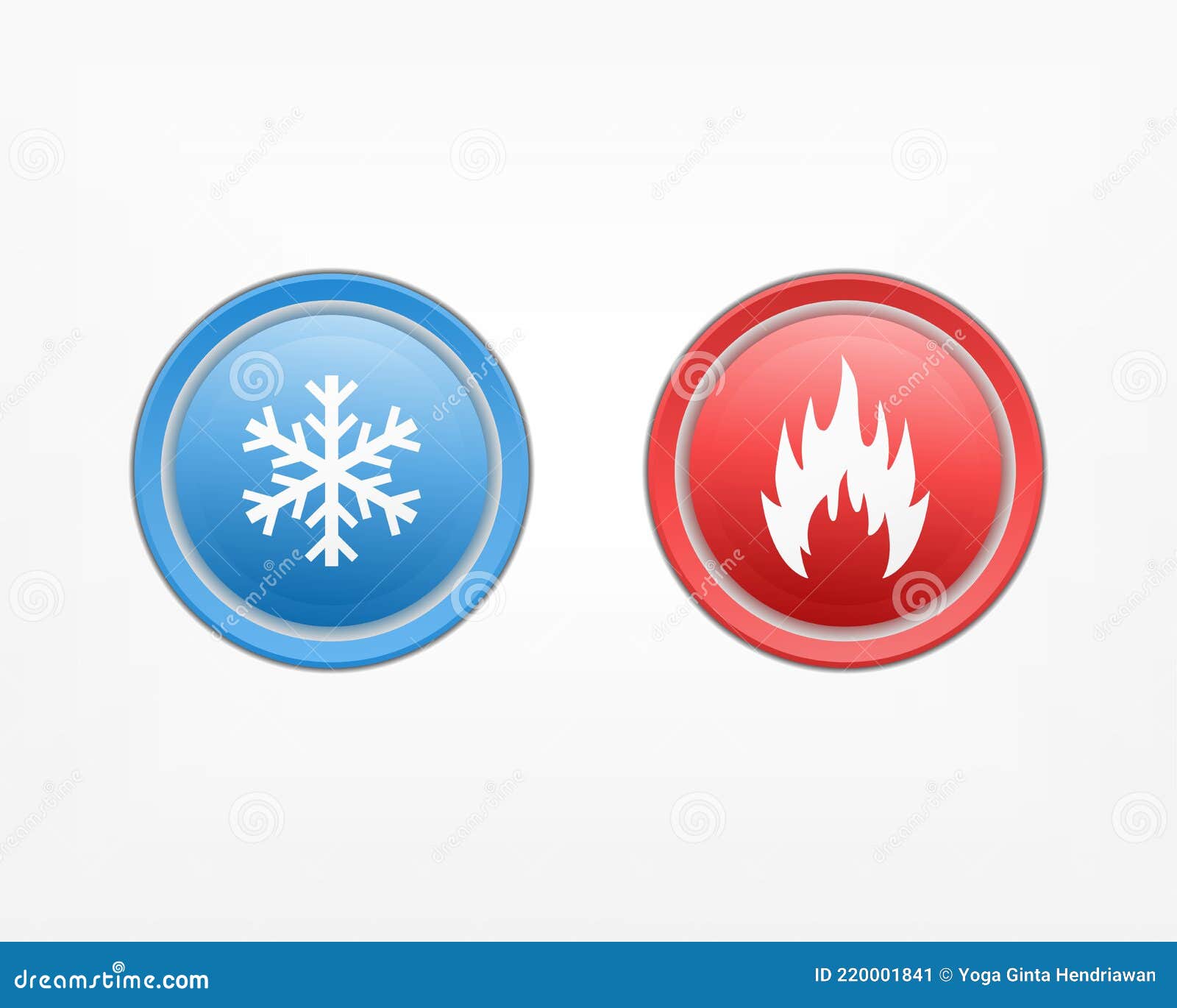 Hot and Cold Sign. Heating and Cooling Button Stock Vector ...