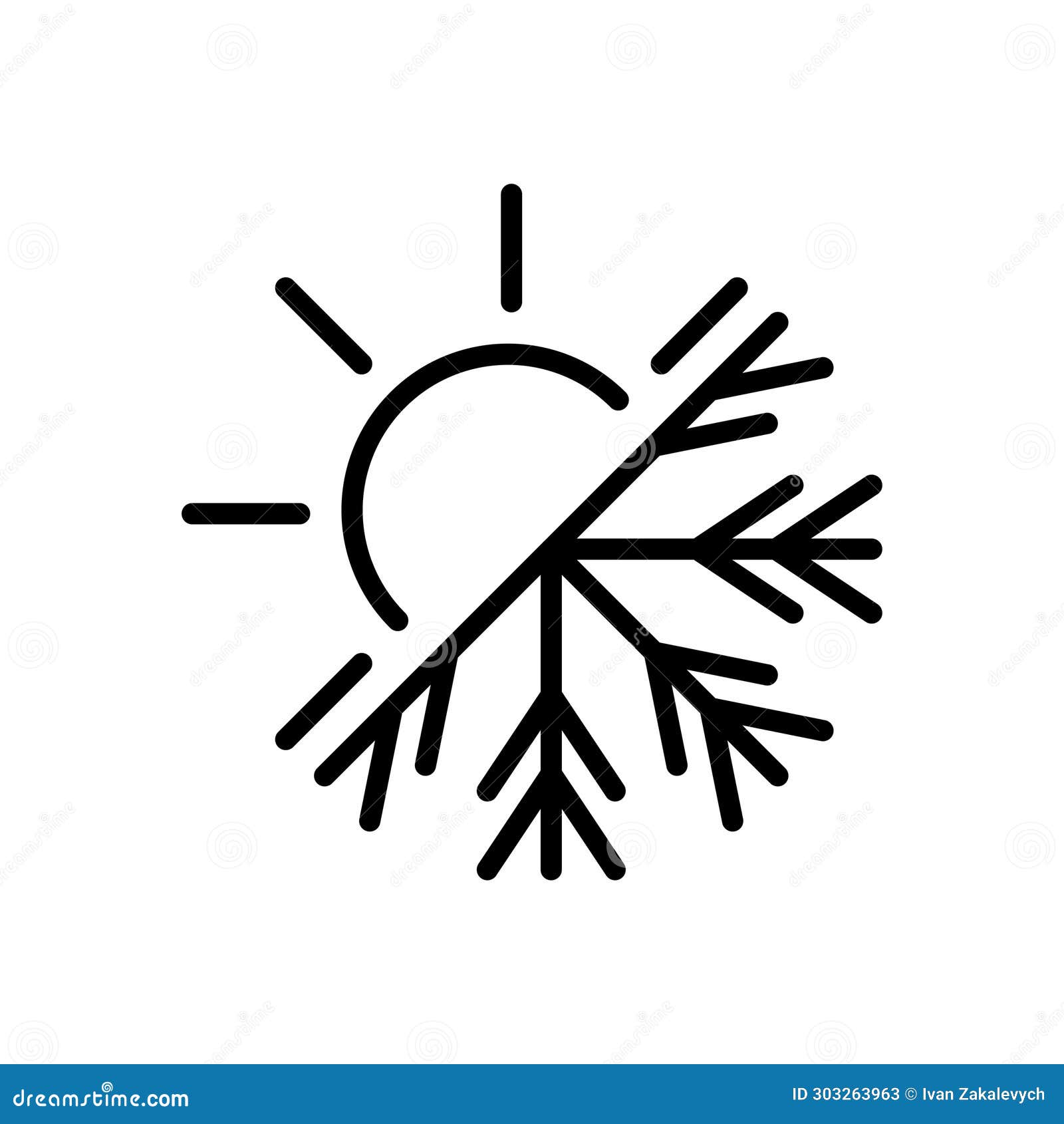 .Hot and Cold Symbol. Editable Stroke. Vector Illustration Design Stock ...