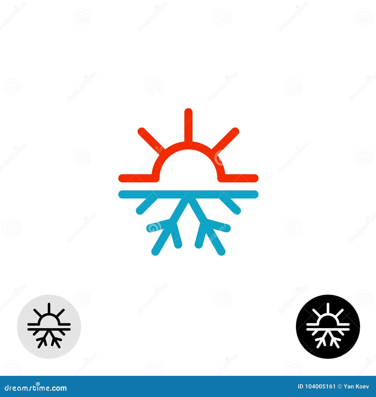 Hot and Cold Symbol. Sun and Snowflake All Season Concept Logo Stock ... Hot and Cold Symbol. Sun and Snowflake All Season Concept Logo Stock ...