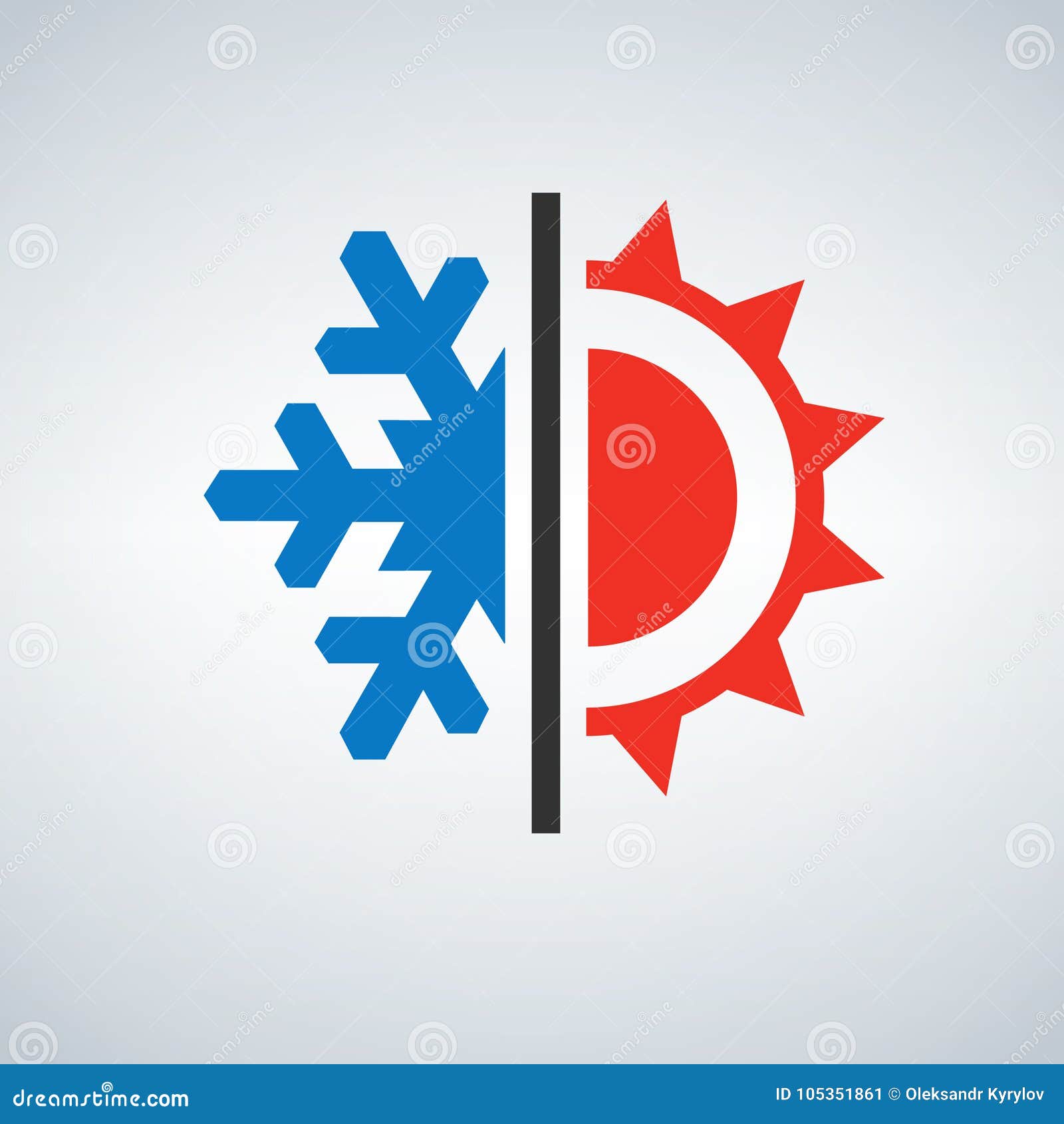 Hot and Cold Symbol Sun and Snowflake Stock Illustration - Illustration ... Hot and Cold Symbol Sun and Snowflake Stock Illustration - Illustration ...