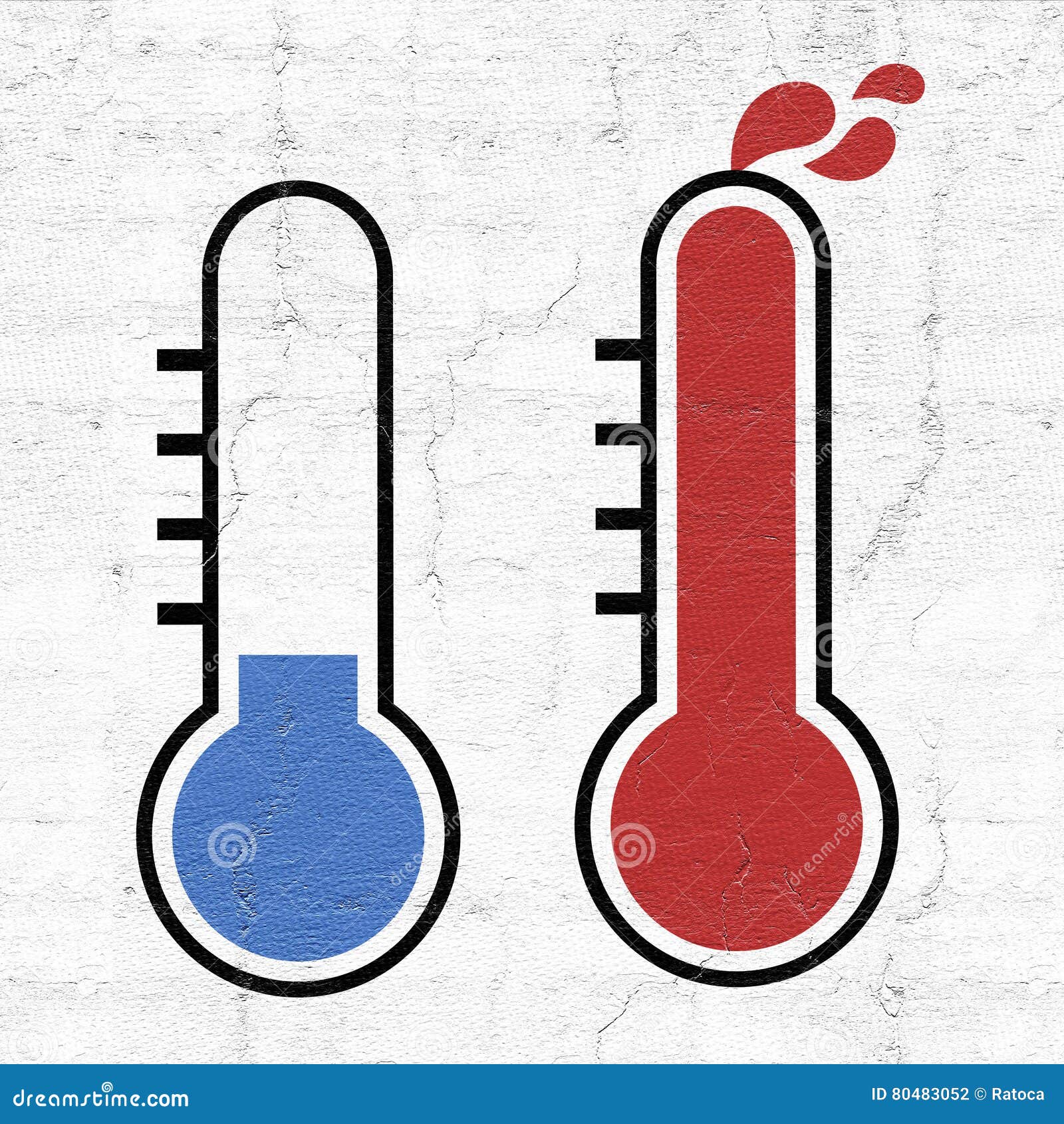 Hot and cold symbols stock illustration. Illustration of science - 80483052