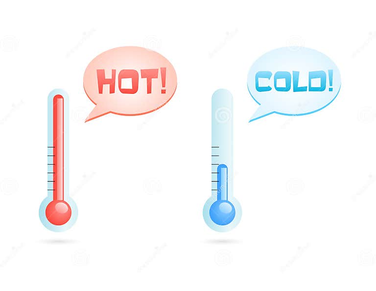 Hot and Cold Temperature Icons Stock Vector - Illustration of warm ...