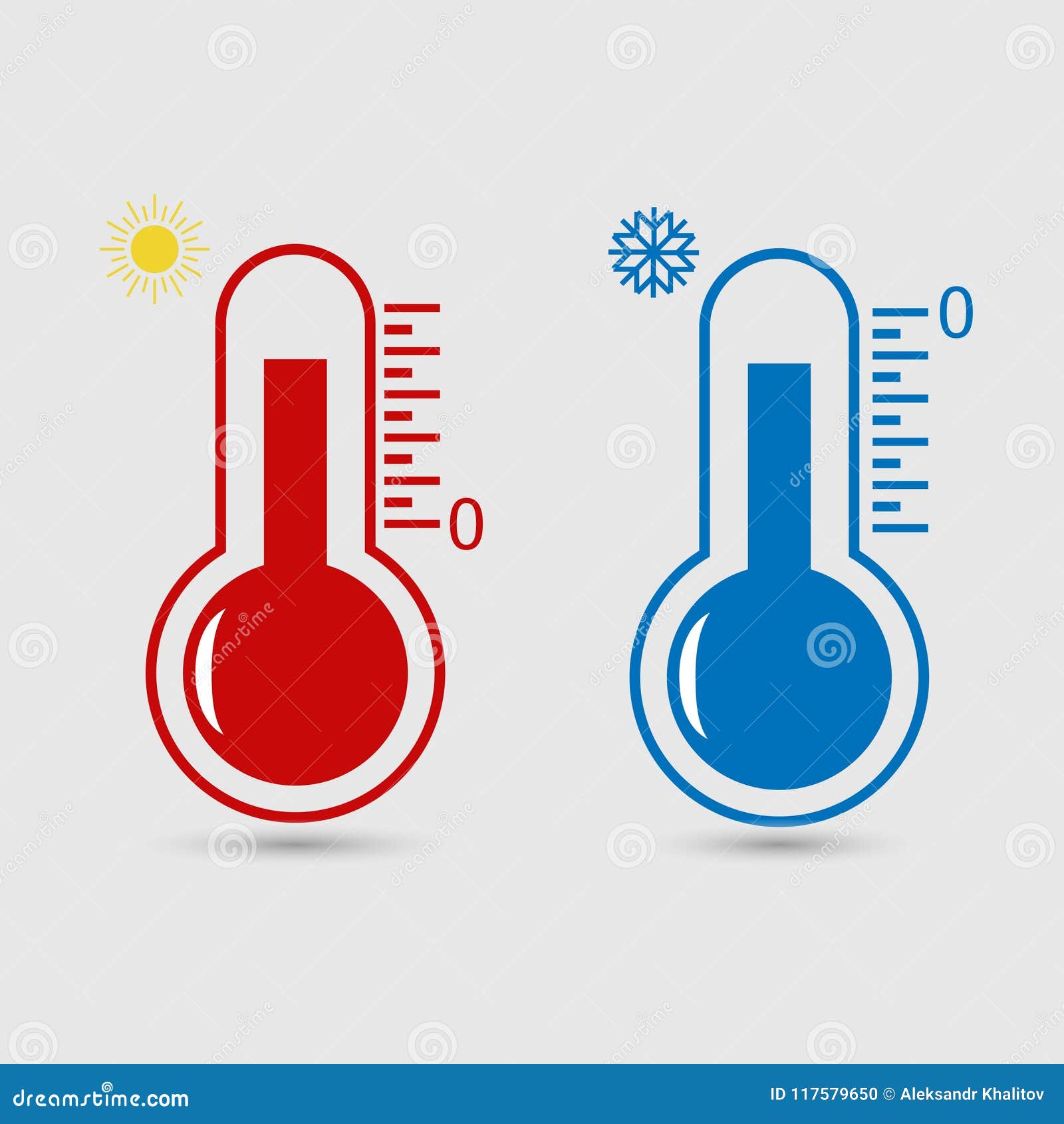 Hot and Cold Thermometer Vector Icon Stock Illustration - Illustration ...