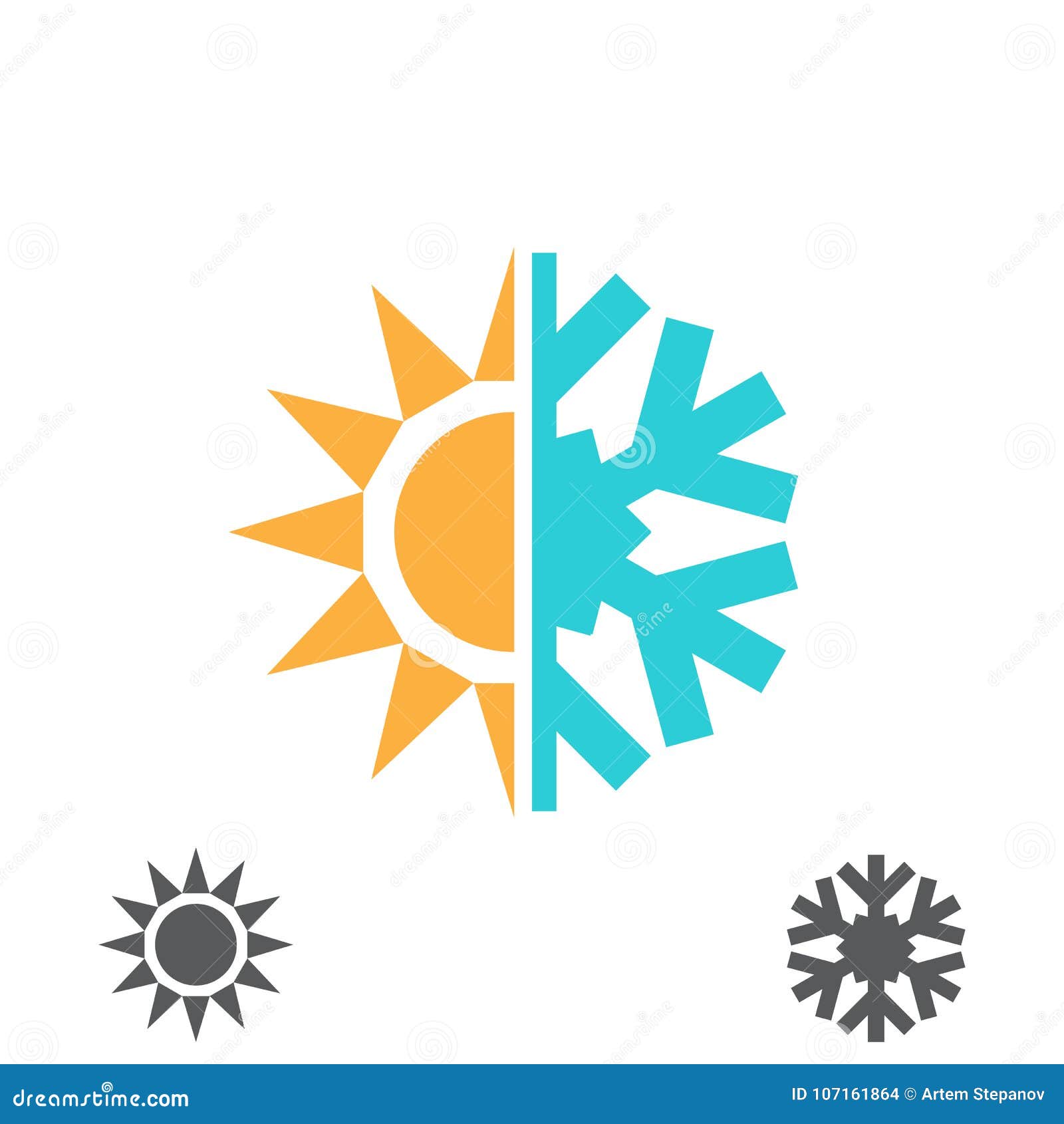 Hot and cold icon stock vector. Illustration of season - 107161864