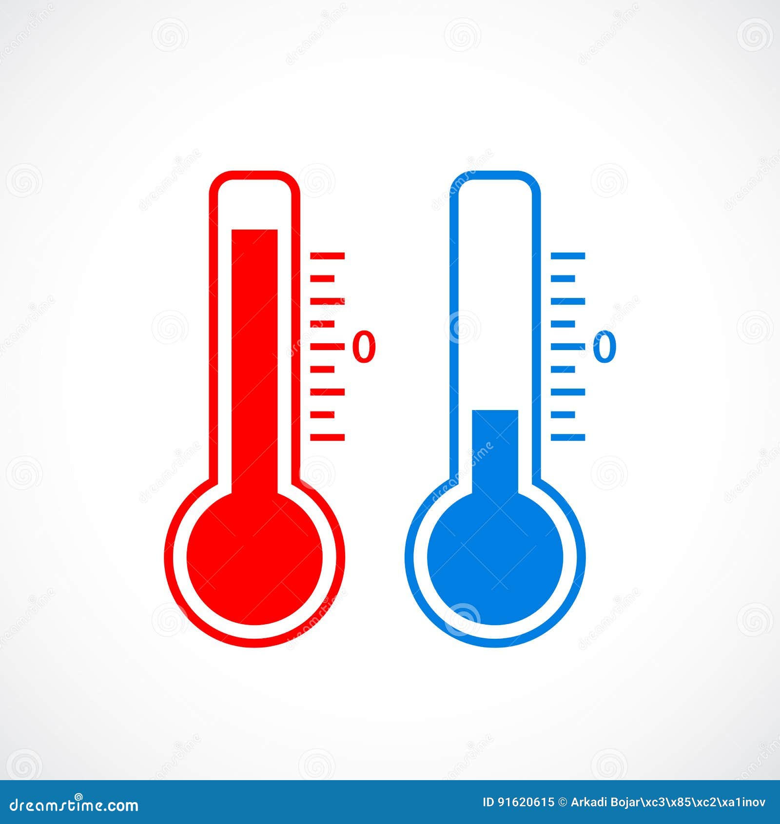 Hot and Cold Weather Thermometer Icon Stock Vector - Illustration of ...