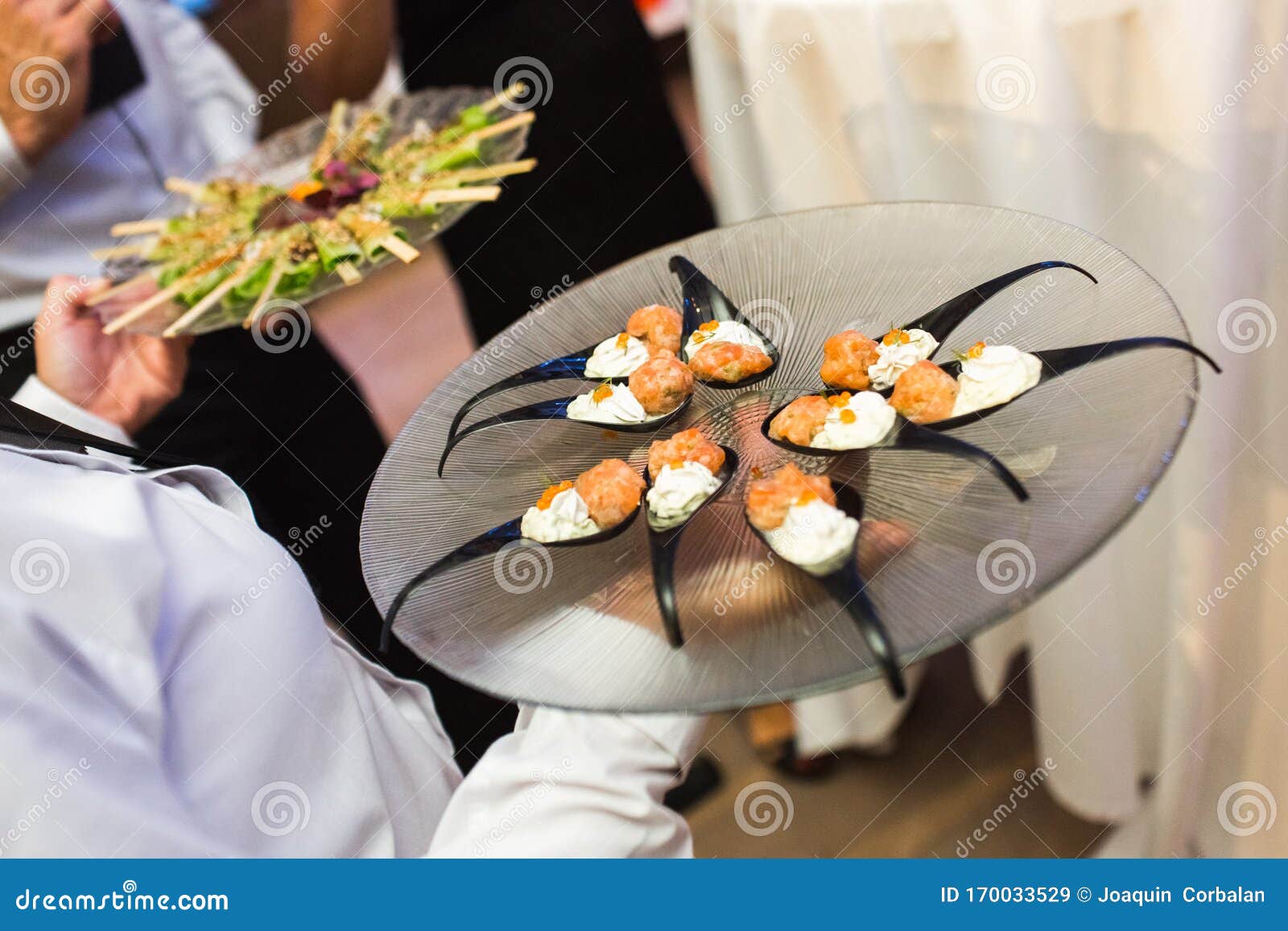 Hot and Cold Wedding Snacks for the Guests at the Reception Stock Image ...