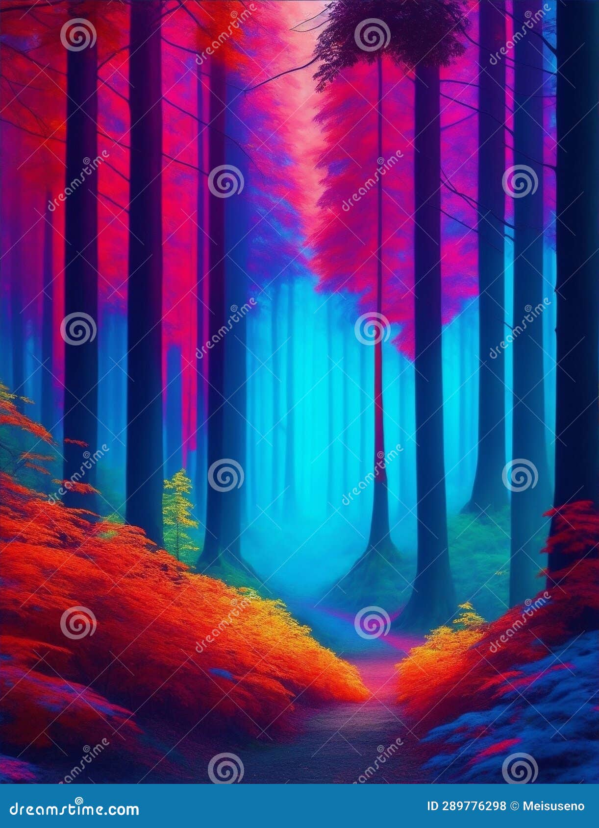 Hot Color Jungle Theme Illustration Stock Illustration - Illustration ...