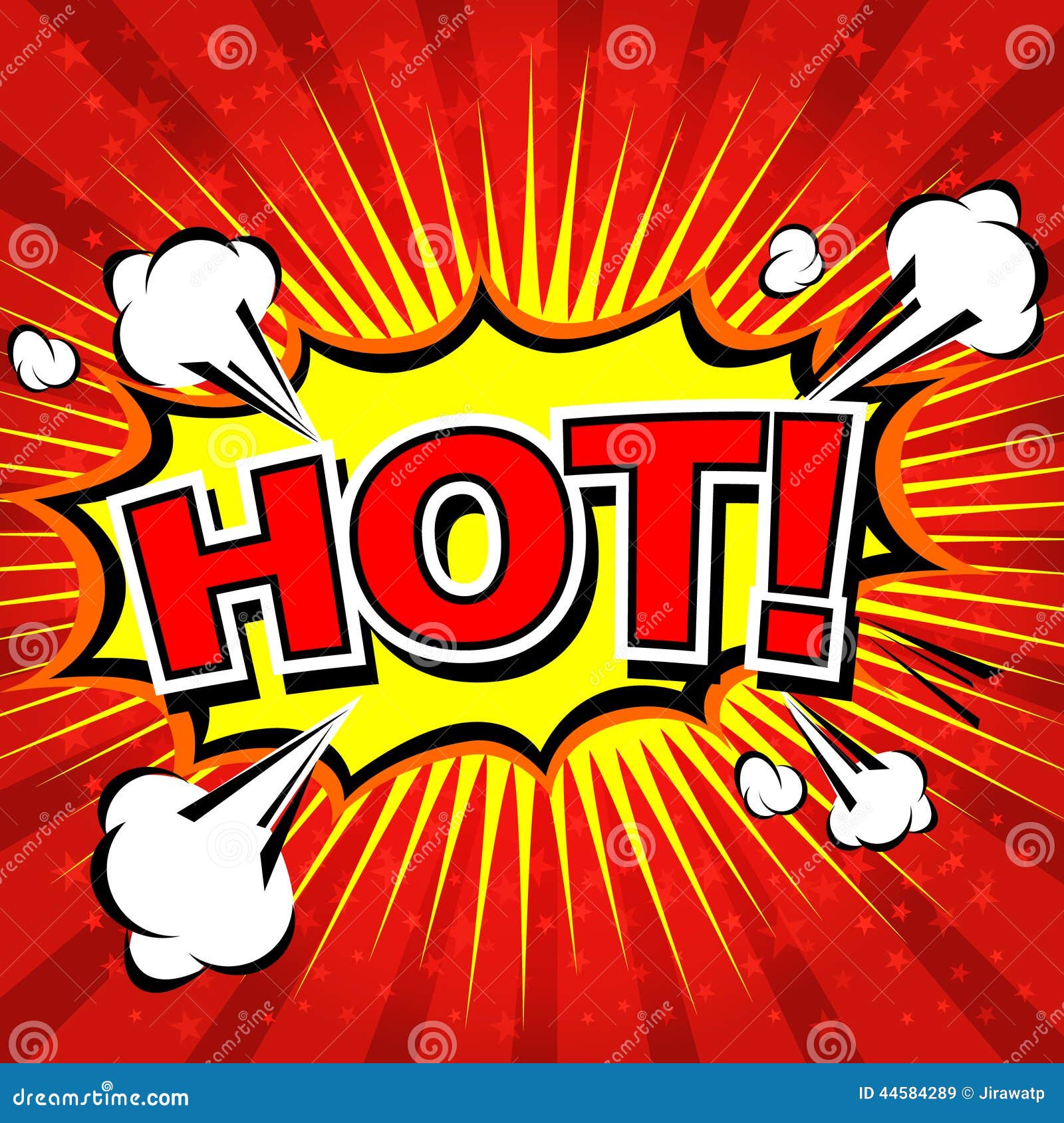 Hot! Comic Speech Bubble, Cartoon. Stock Vector - Illustration of ...