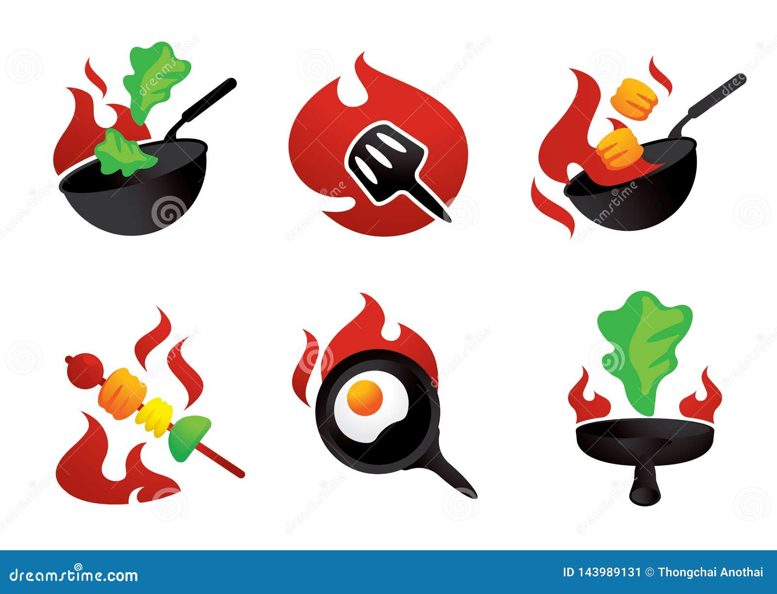 Hot Cook on Fire Illustration Graphic Element Stock Vector ...