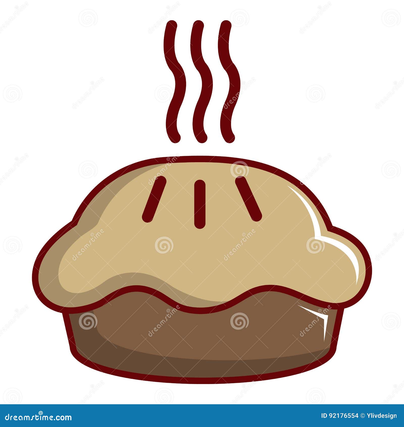 Hot Cooked Pie Icon, Cartoon Style Stock Vector - Illustration of ...
