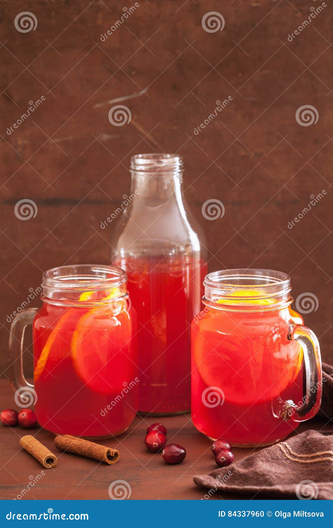 Hot Cranberry Tea with Orange Cinnamon Warming Drink Stock Photo ...