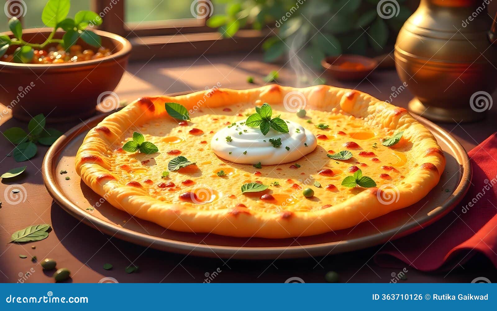 Aloo Paratha Or Gobi Paratha Also Known As Potato Stock Image ...