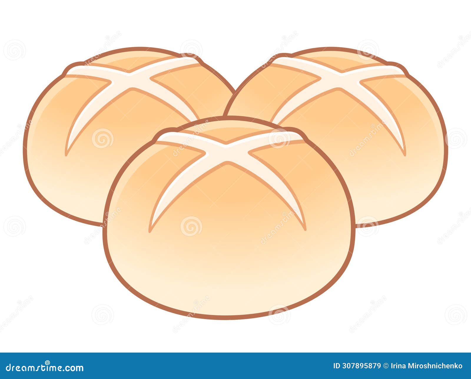 Hot Cross Buns Retro Vintage Logo Illustration Cartoon Vector ...