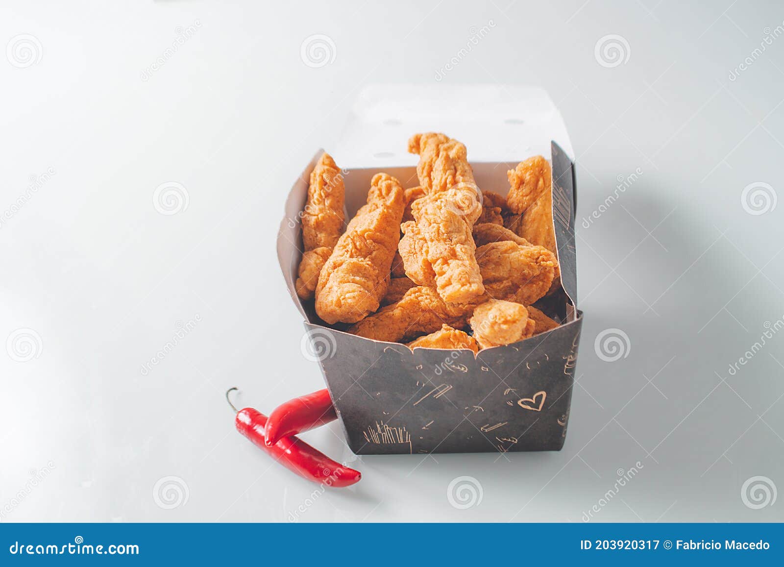Fried Chicken Delivery Box Menu View Stock Image - Image of delicious ...
