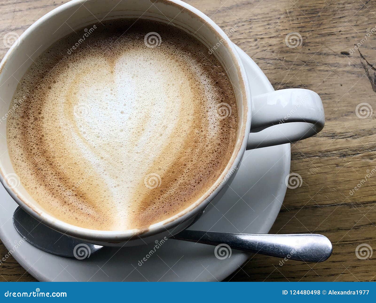 Coffee Cup with a Heart Shaped Design Stock Photo - Image of crema ...