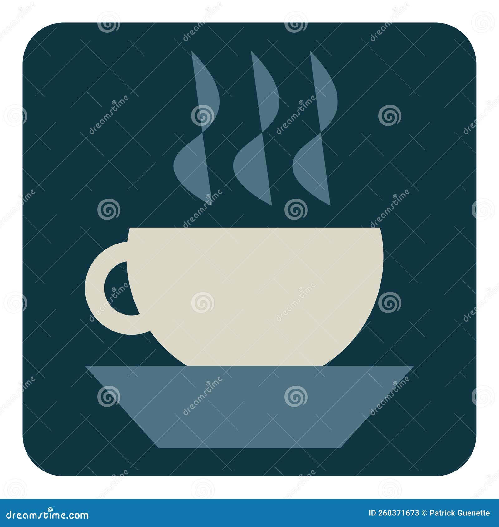 Hot cup of coffee, icon stock vector. Illustration of icon - 260371673