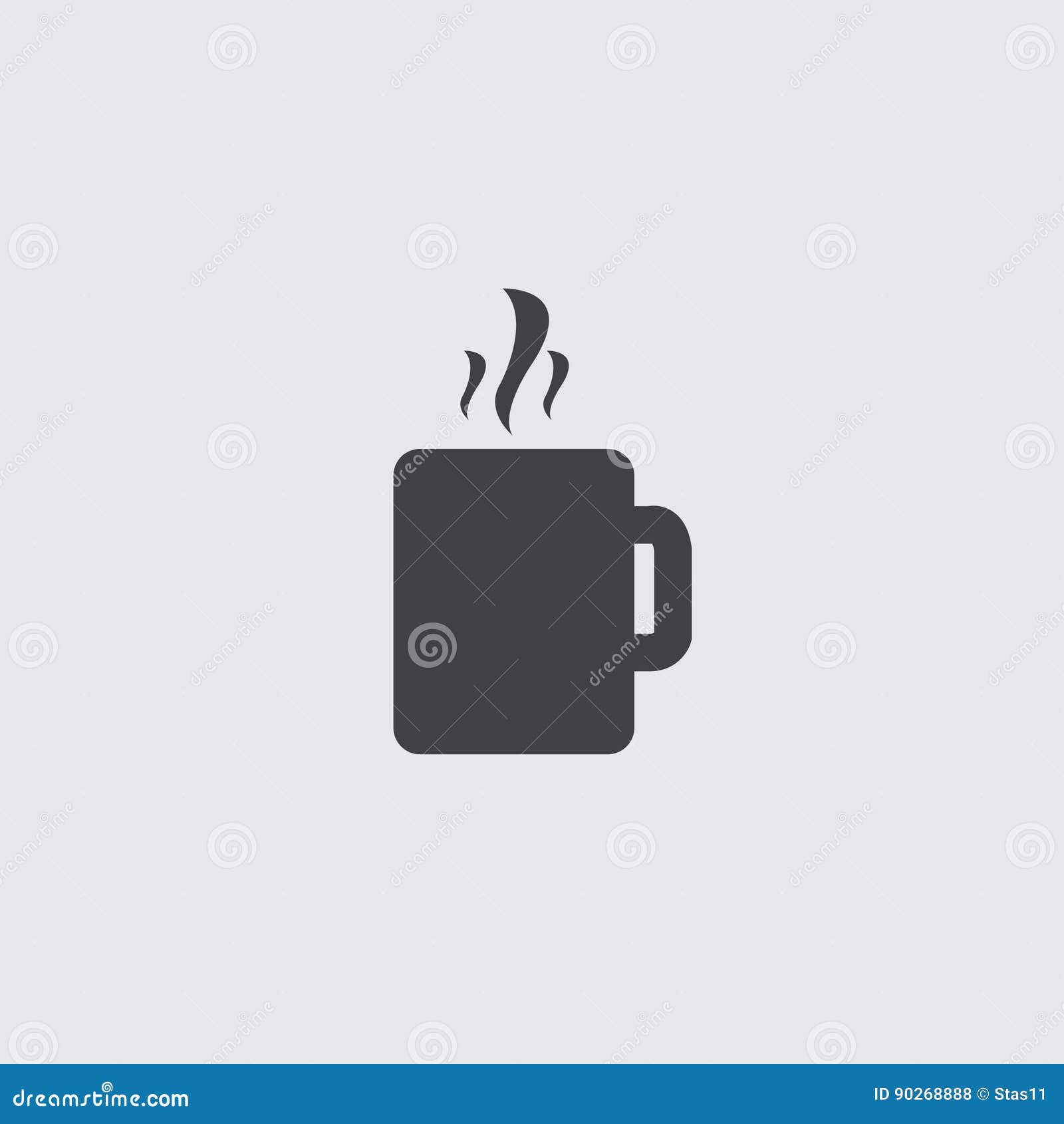 Hot Cup Icon in a Flat Design in Black Color. Vector Illustration Eps10 ...