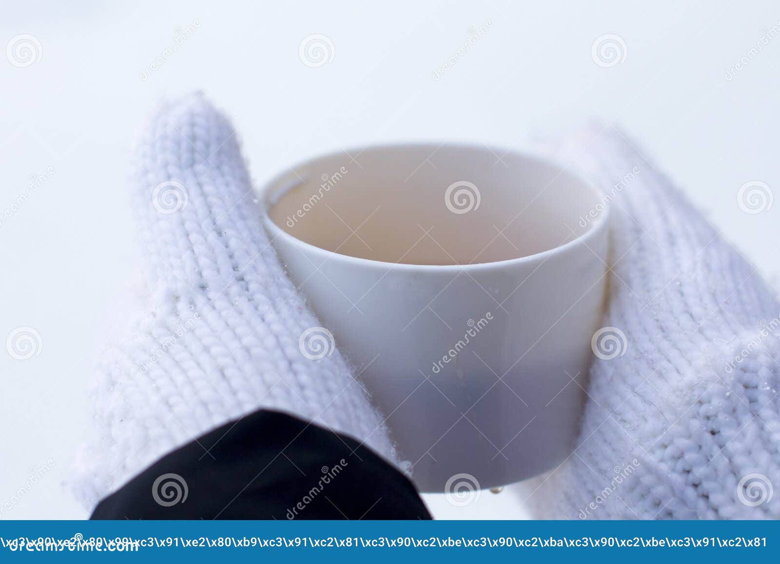 Hot Cup of tea in the cold stock photo. Image of mood - 159859096