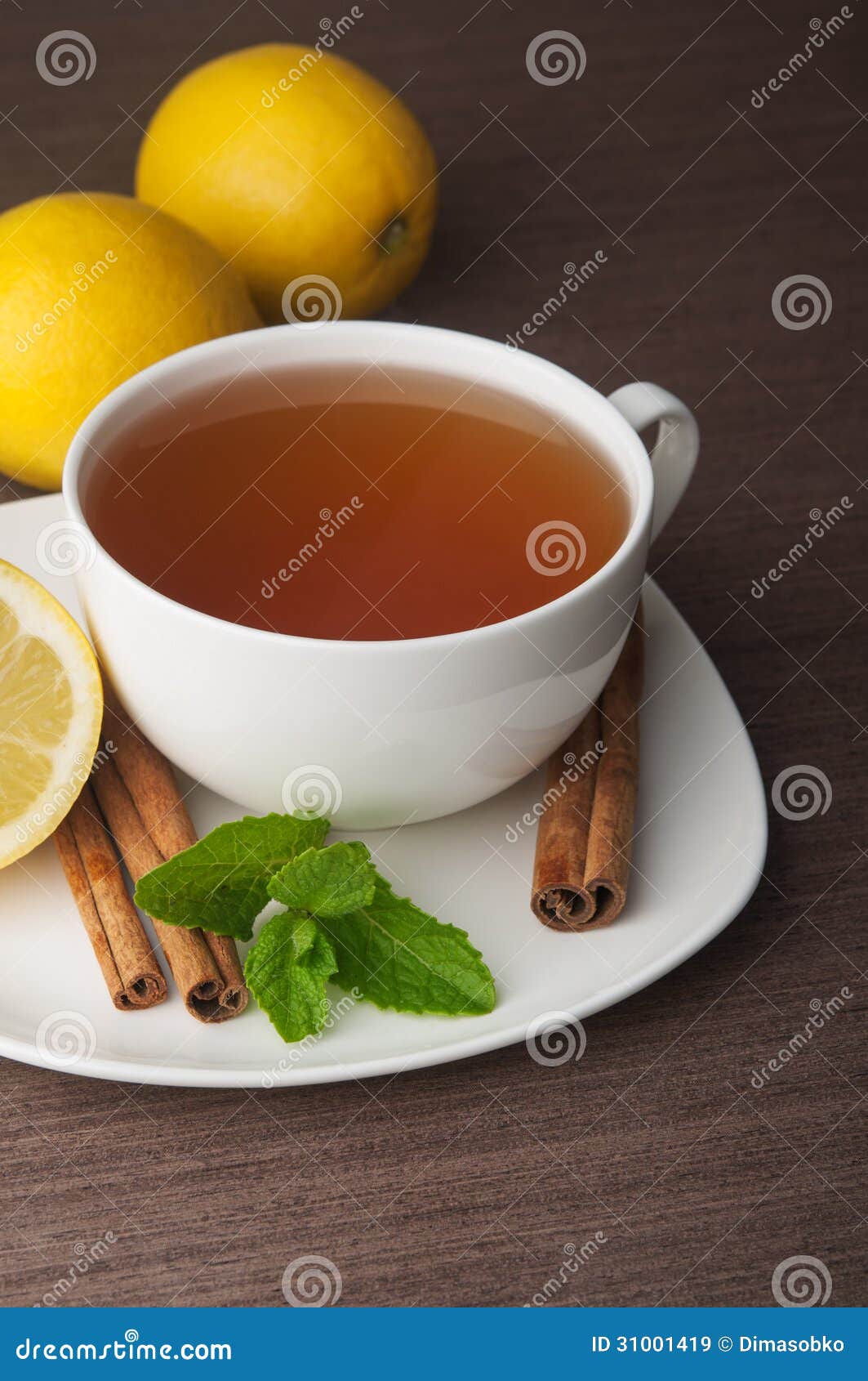 Hot cup of tea stock image. Image of mint, liquid, cinnamon - 31001419