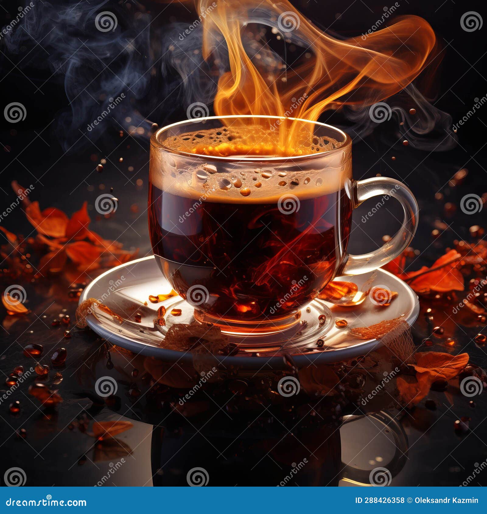 A Hot Cup of Tea with a Rich Aroma and a Dark Brown Liquid Stock ...