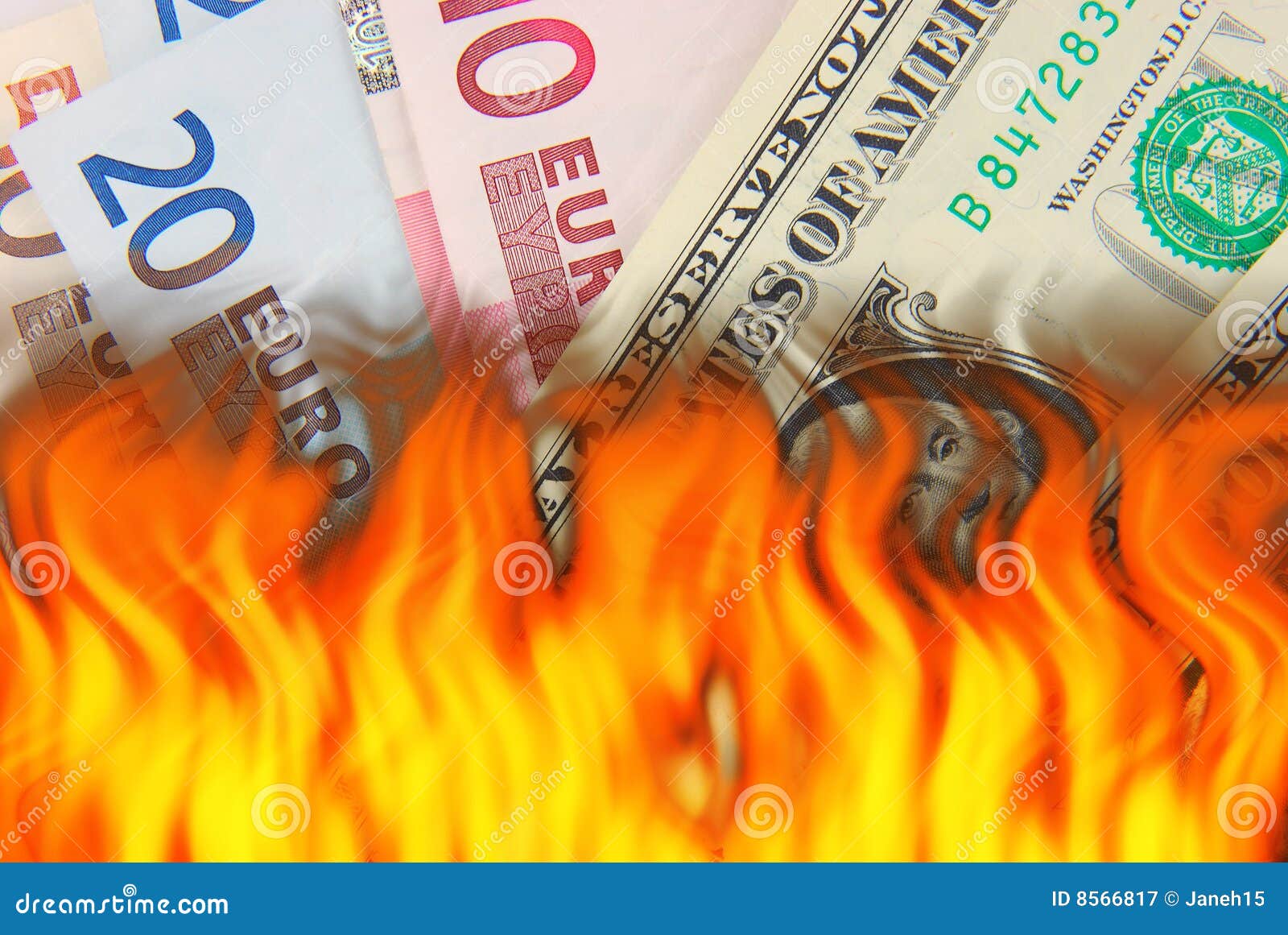 Hot currency stock illustration. Illustration of fire - 8566817