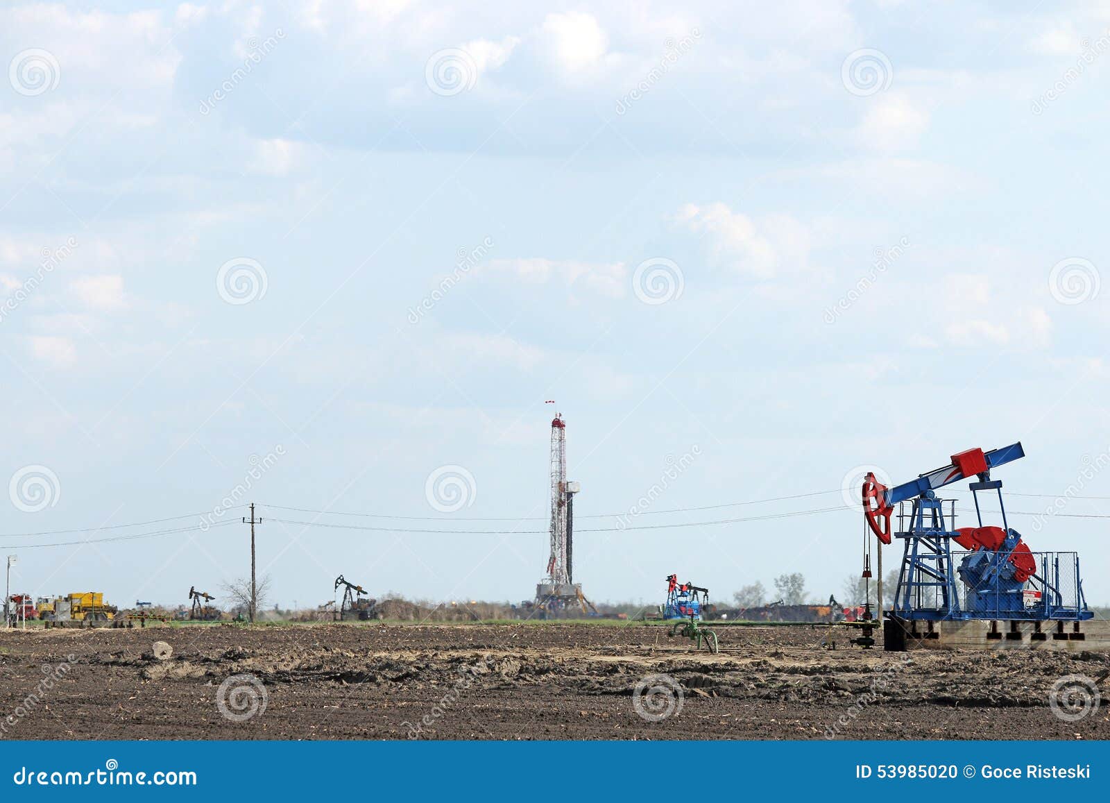 Hot day on oilfield stock photo. Image of petrochemical - 53985020