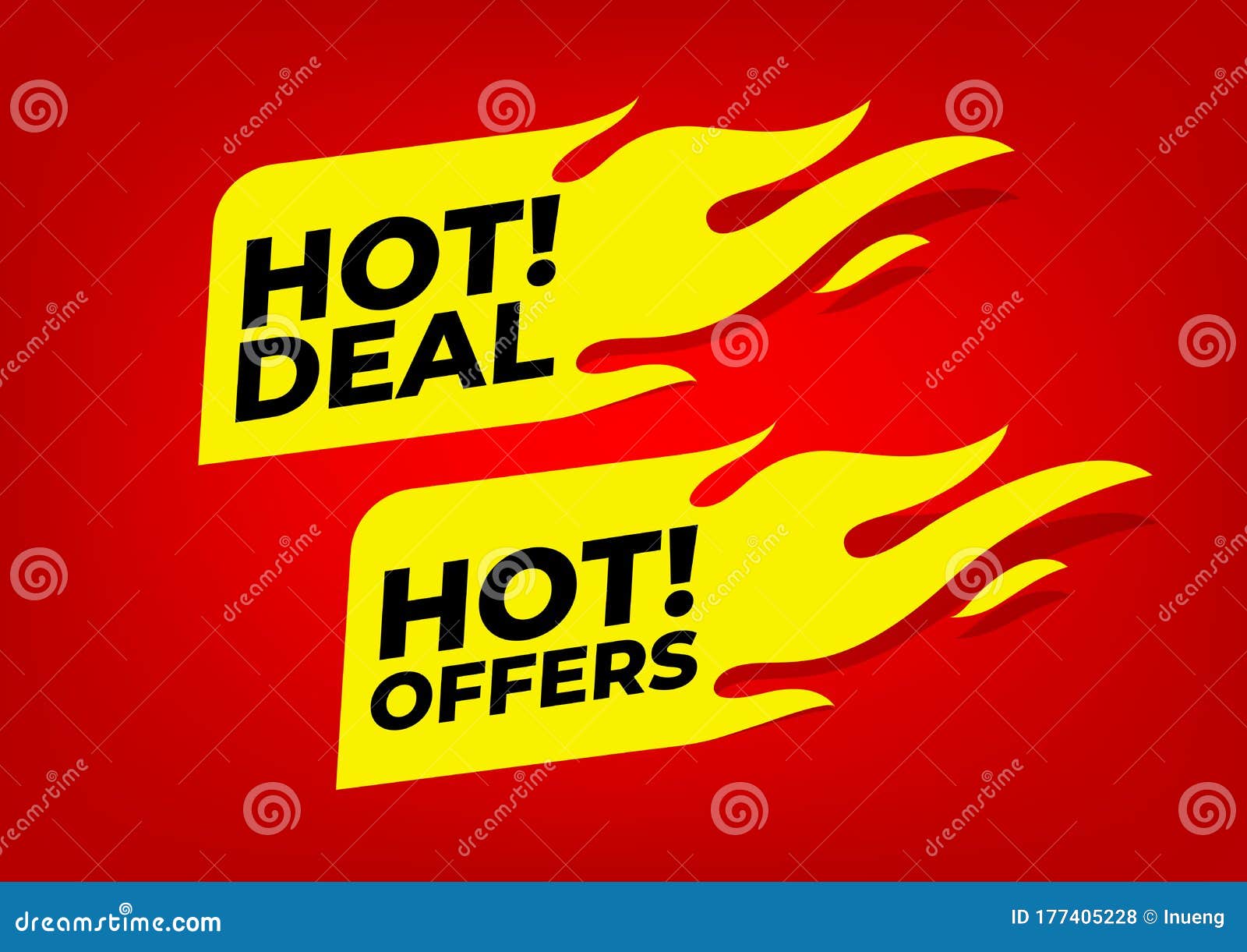 Hot Deal and Hot Offers Fire Labels. Stock Vector - Illustration of ...