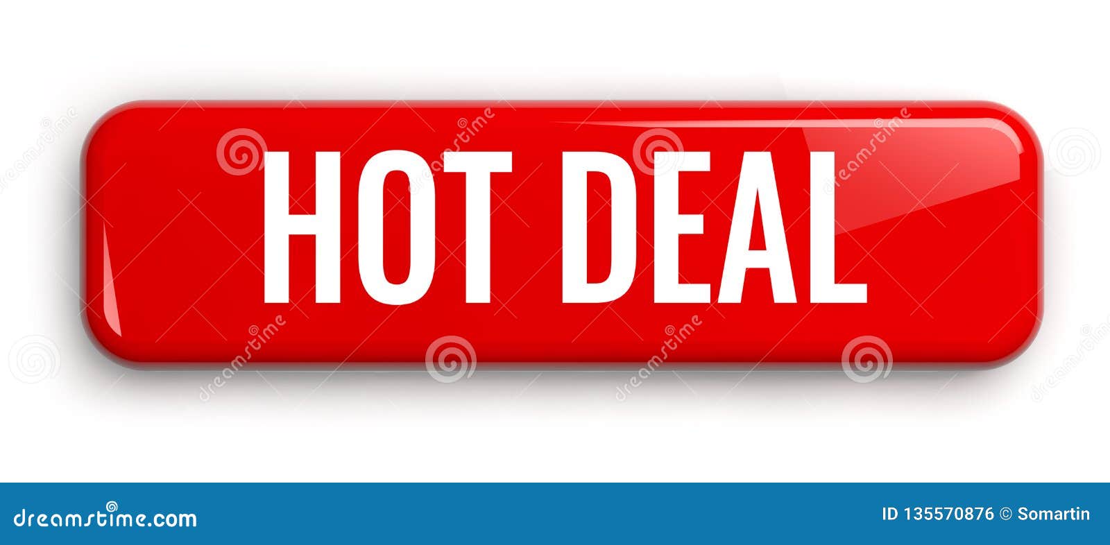 Hot Deal Red Button Isolated on White Stock Illustration - Illustration ...
