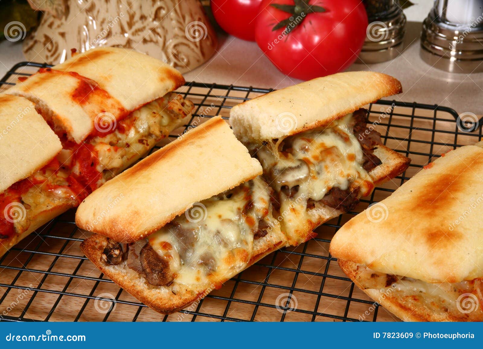 Hot Deli Sandwiches stock image. Image of philly, beef - 7823609