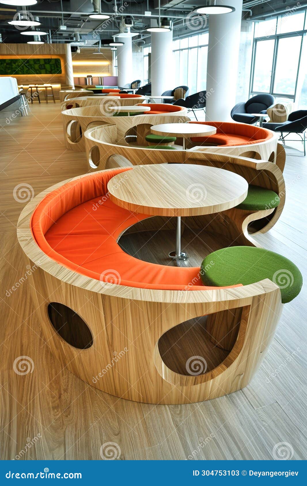 Hot-desking and Collaborative Seating Arrangements Stock Illustration - Illustration of ...
