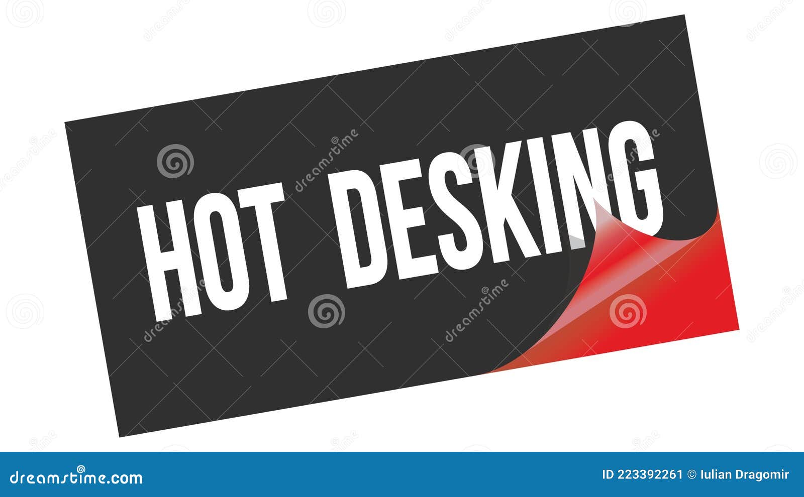HOT DESKING Text on Black Red Sticker Stamp Stock Illustration ...
