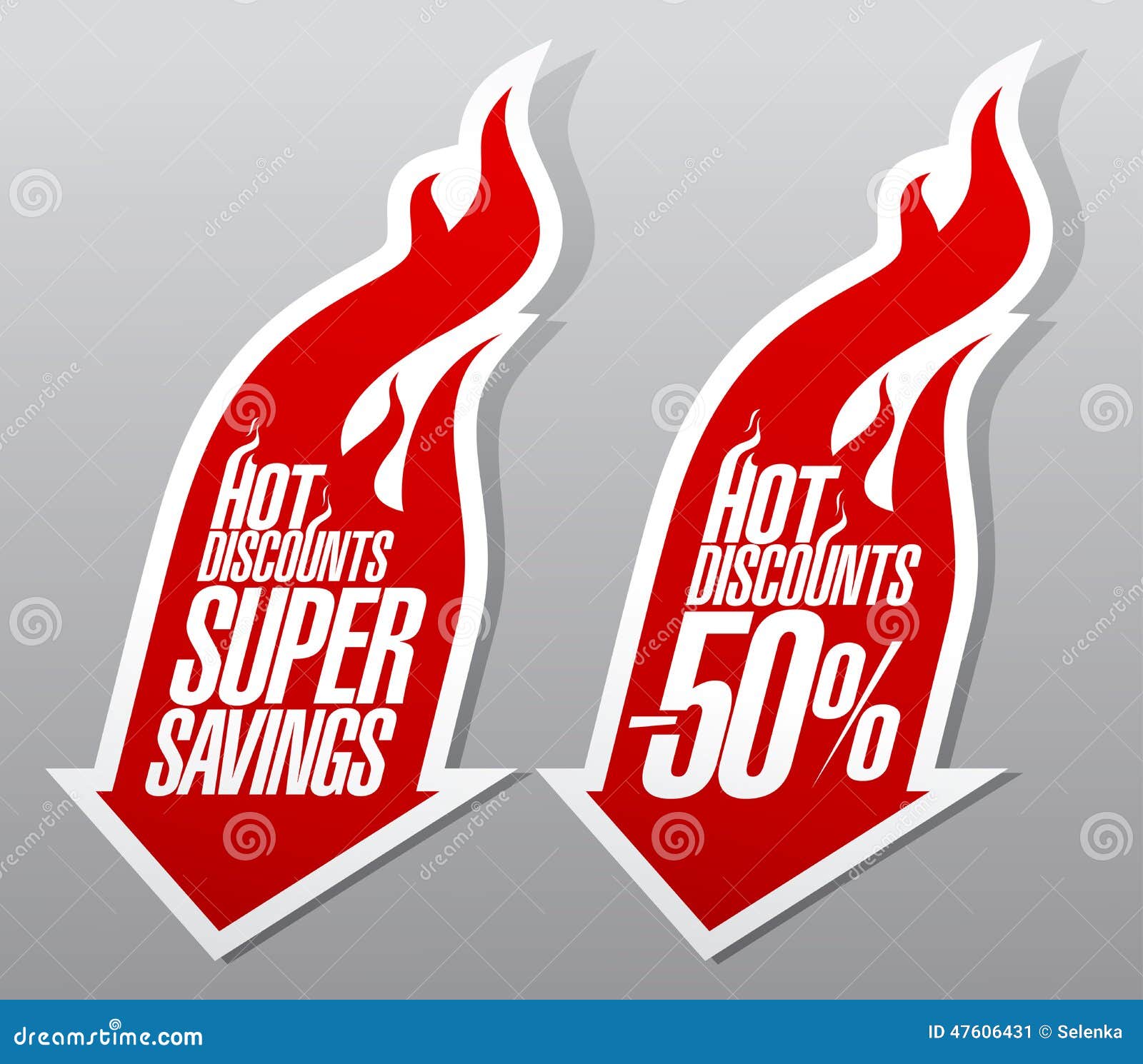 Hot Discounts Fiery Symbols. Stock Vector - Illustration of button ...